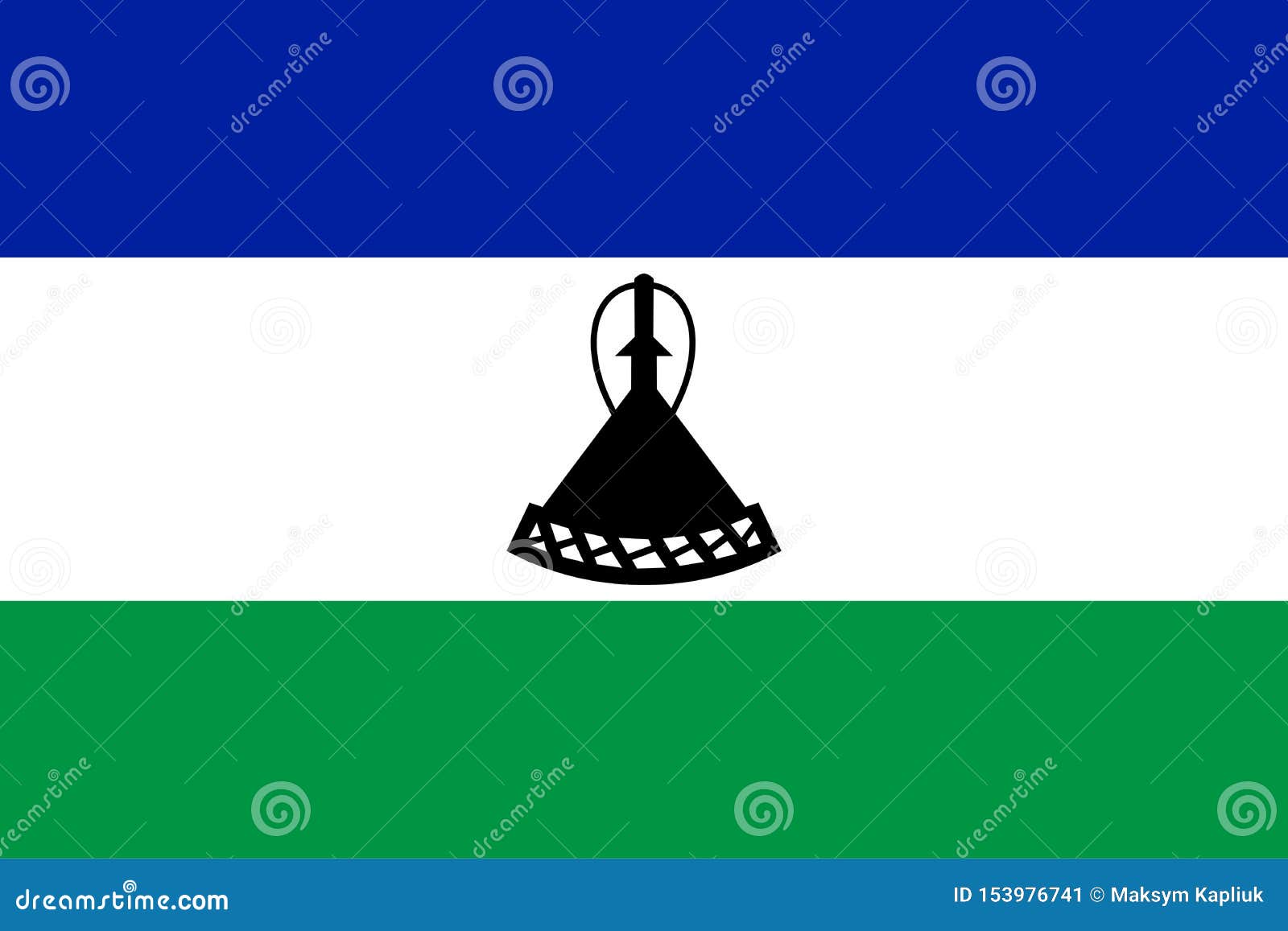 Lesotho Vector Flag. National Symbol of Lesotho Stock Vector ...