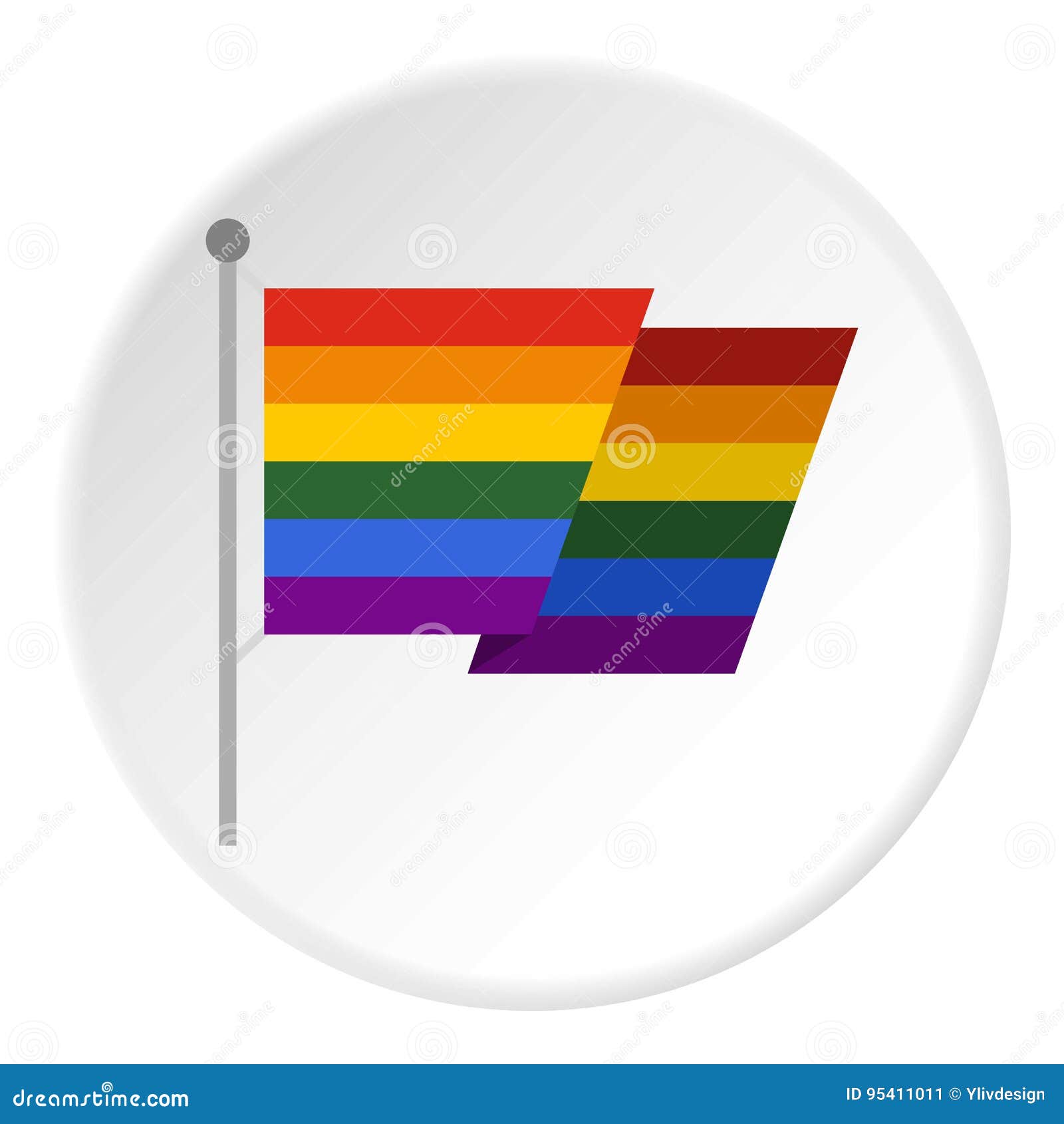 Flag LGBT icon circle stock vector. Illustration of icon - 95411011
