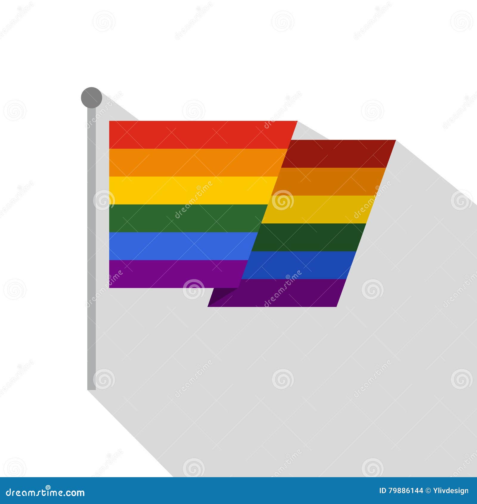 Flag LGBT icon, flat style stock vector. Illustration of design - 79886144