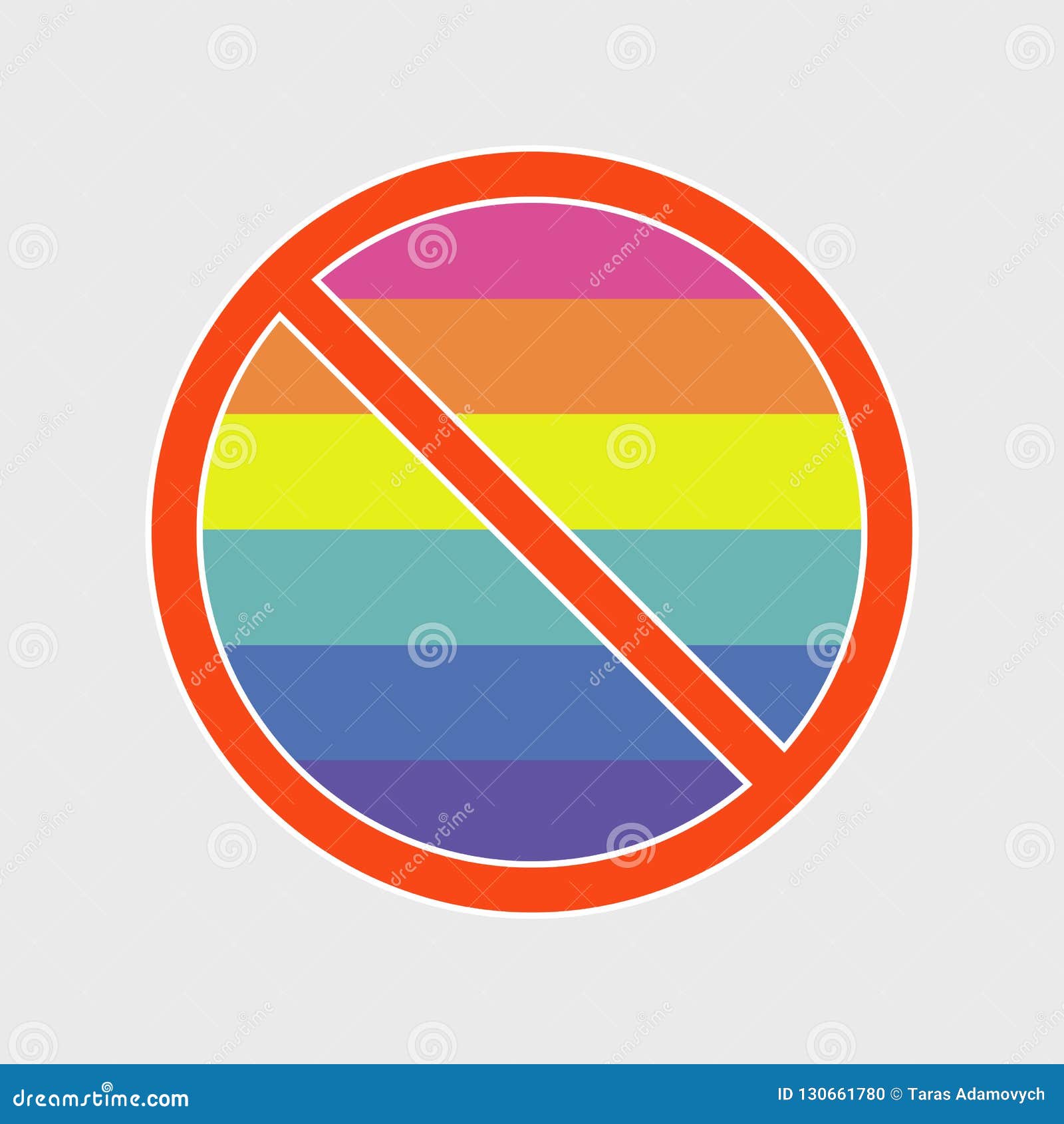 Flag LGBT Sign NO Vector Illustration Stock Vector - Illustration of ...