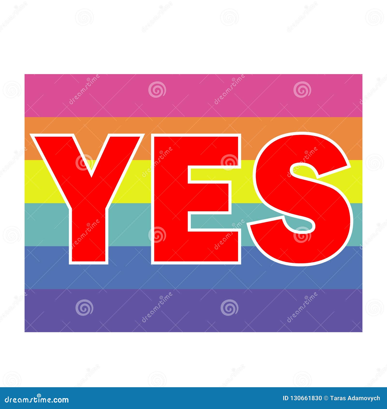 Flag LGBT Sign YES Vector Illustration Flat Stock Vector - Illustration ...