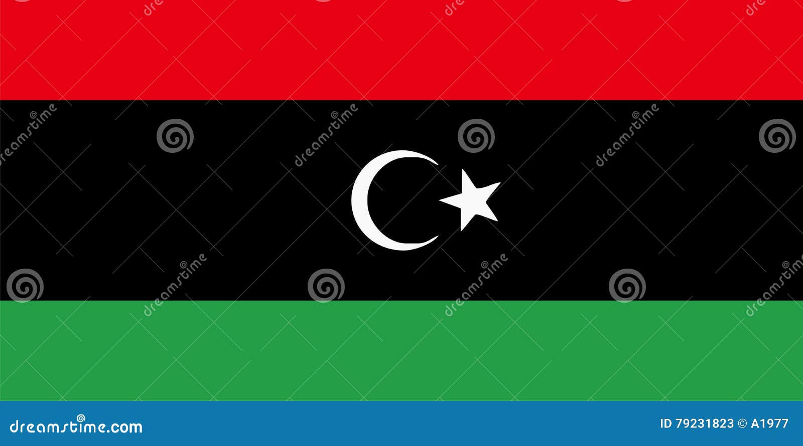 Flag of Libya stock vector. Illustration of flag, gheddafi - 79231823