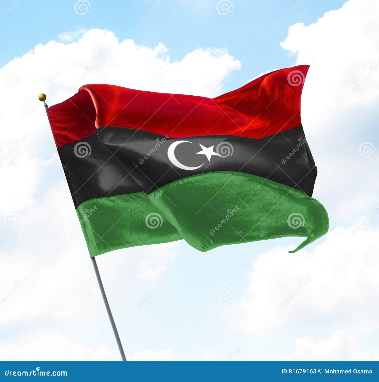 Flag of Libya stock image. Image of country, patriotic - 81679163