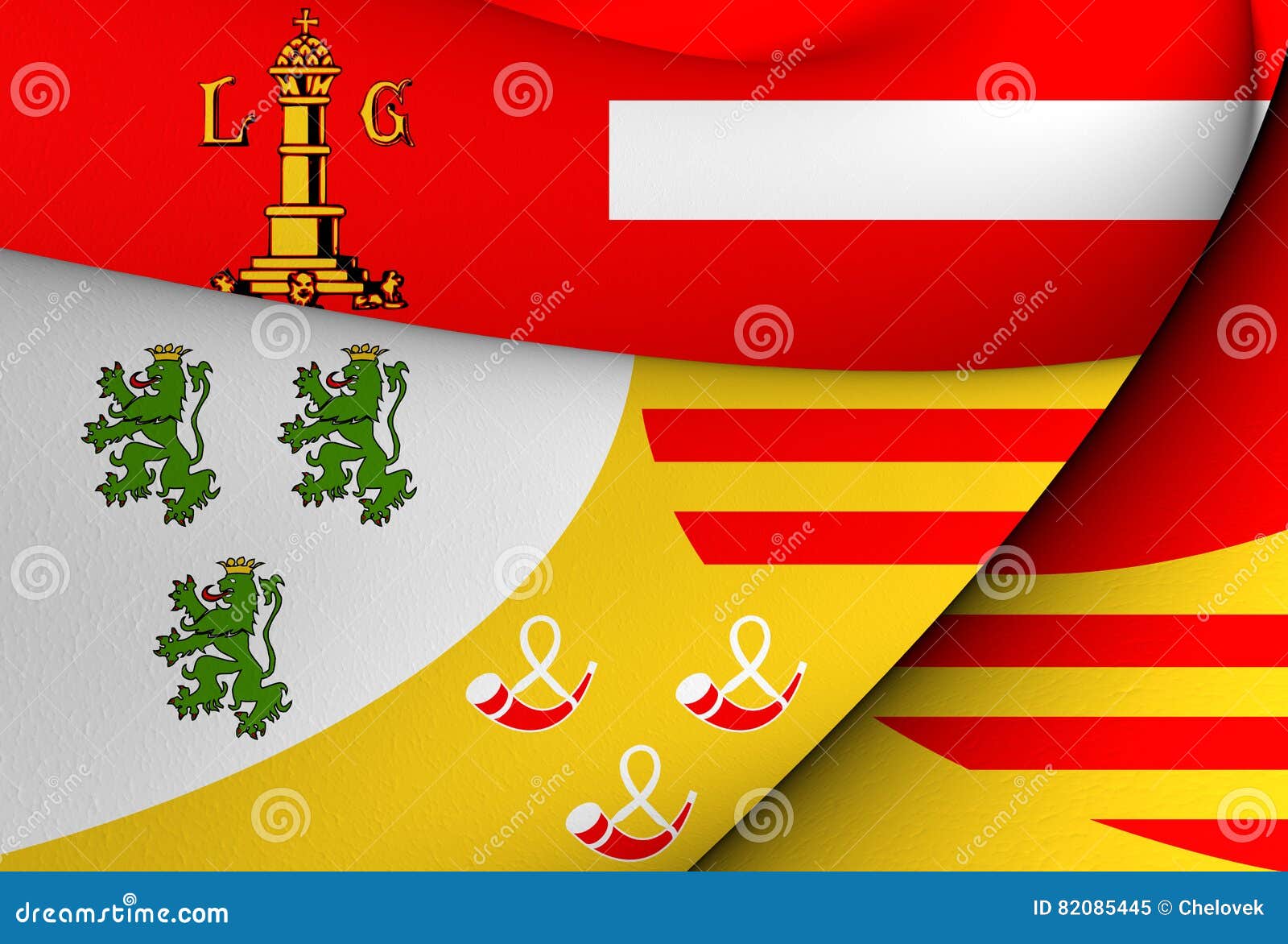 Flag of Liege, Belgium. stock illustration. Illustration of flag - 82085445