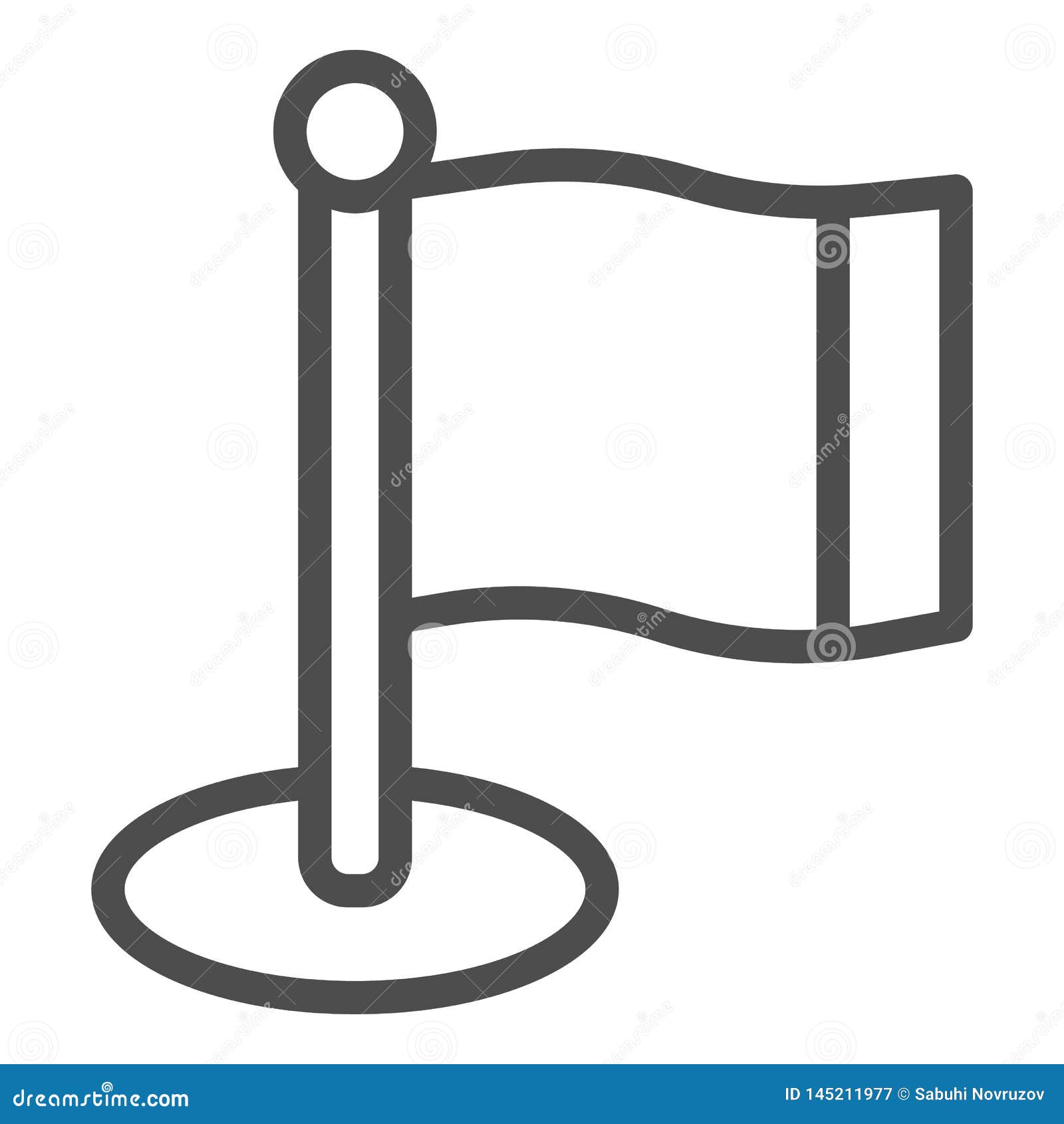 Flag Line Icon. Flagpole Vector Illustration Isolated on White Stock ...