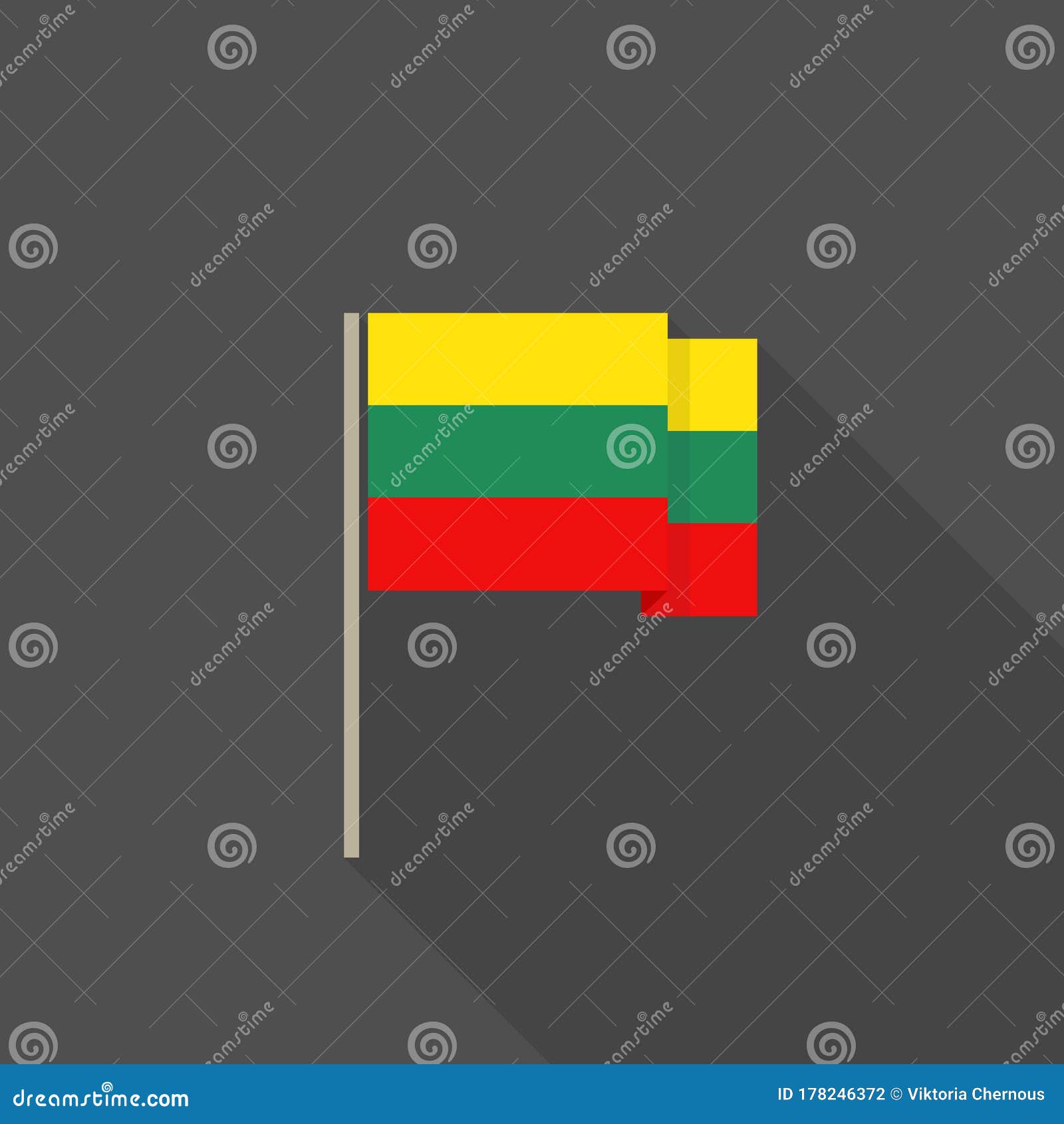 Flag of Lithuania Flat Icon, Vector Illustration Stock Illustration ...