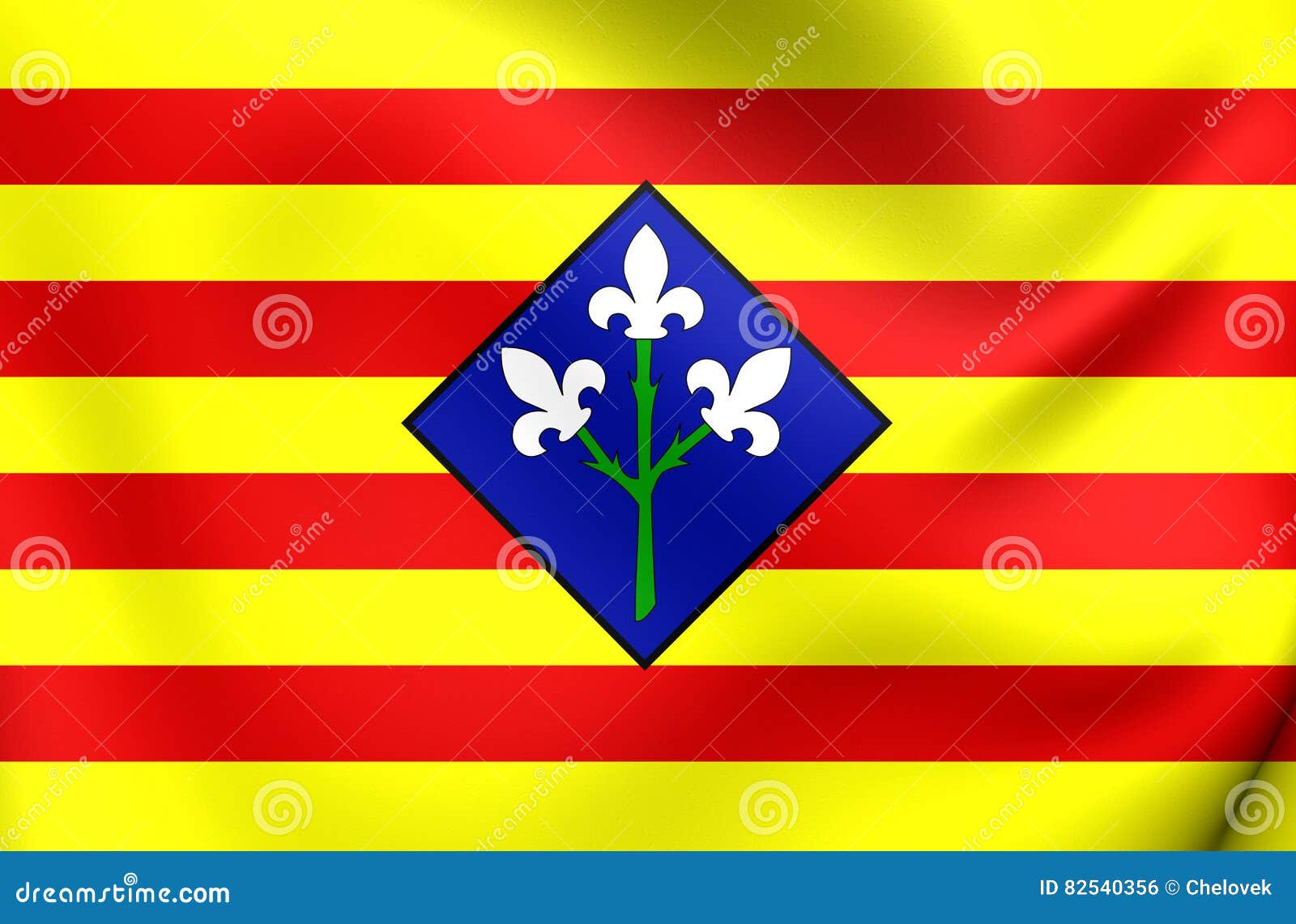Flag of Lleida Province, Spain. Stock Illustration - Illustration of ...