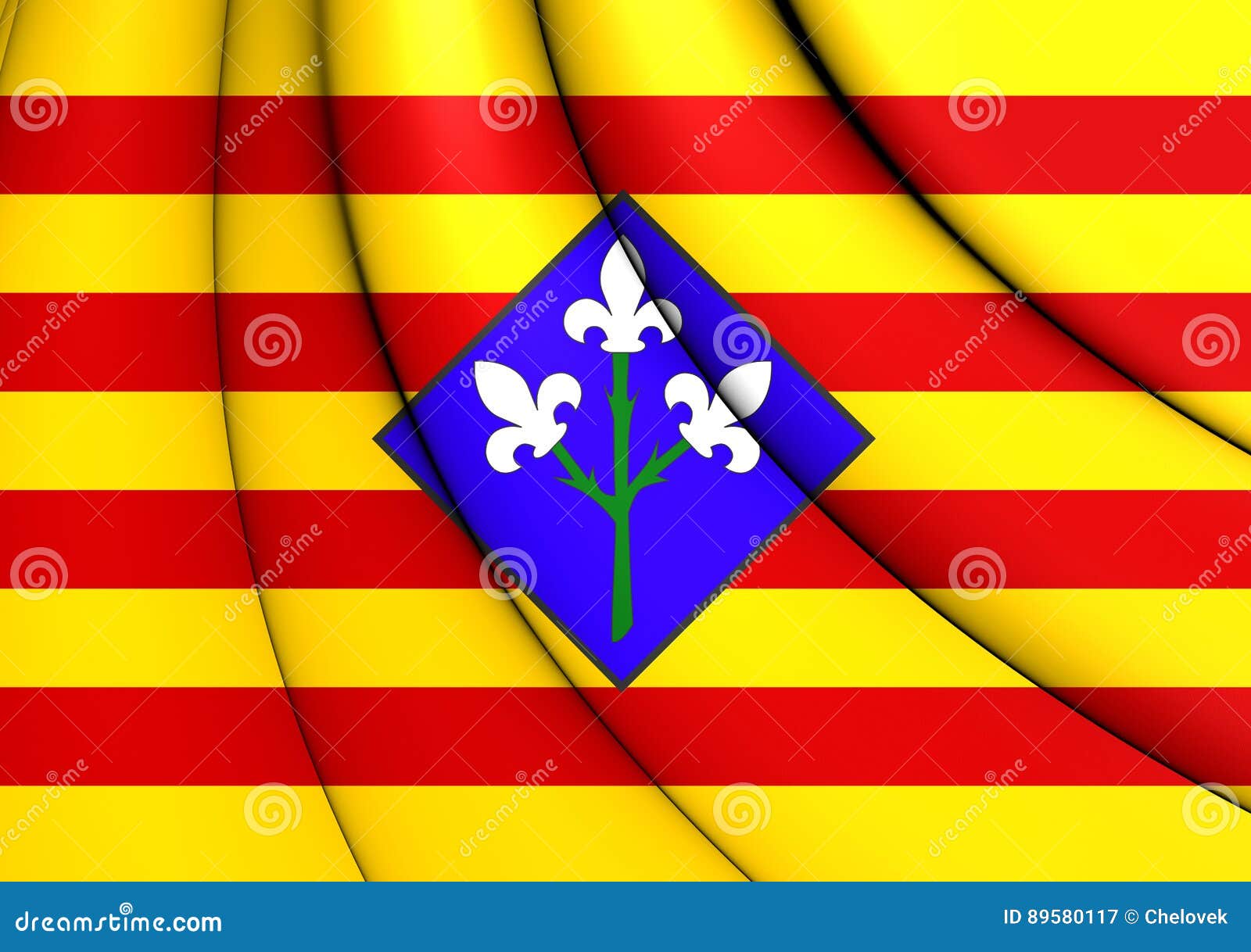 Flag of Lleida Province, Spain. Stock Illustration - Illustration of ...