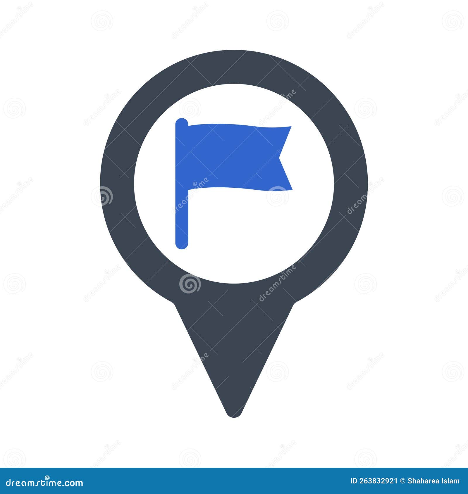 Flag location icon stock vector. Illustration of place - 263832921