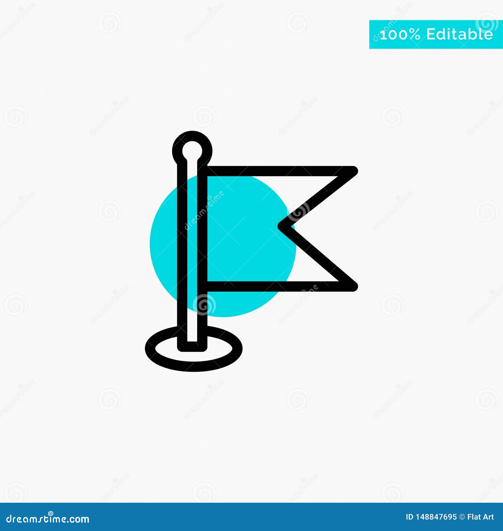 Flag, Location, Map, World Turquoise Highlight Circle Point Vector Icon ...