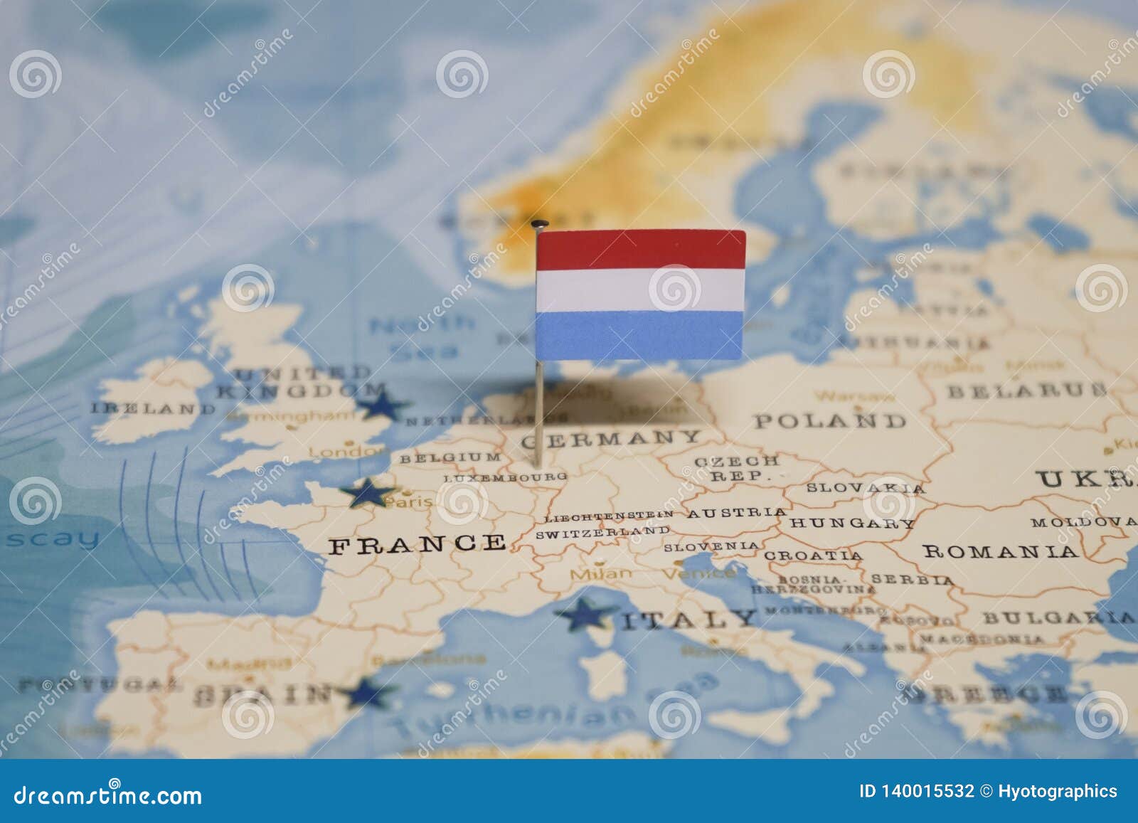 The Flag of Luxembourg in the World Map Stock Photo - Image of city ...