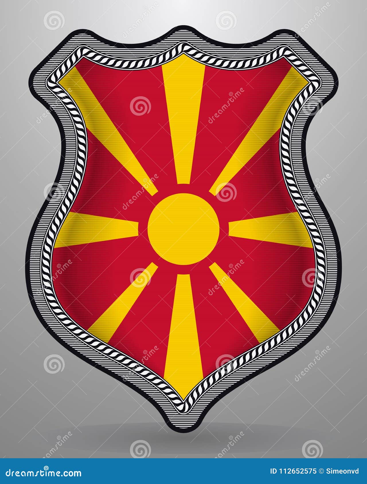 Flag of Macedonia. Vector Badge and Icon Stock Vector - Illustration of ...