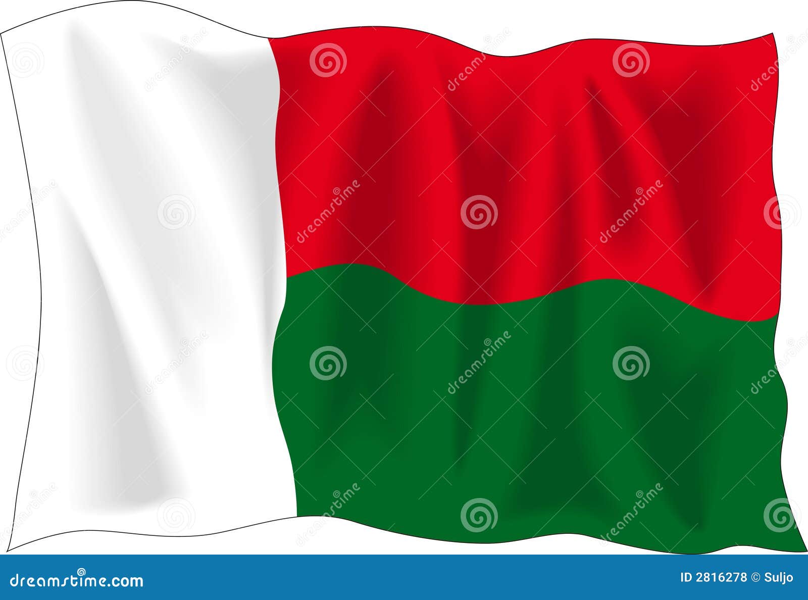 Flag of Madagascar stock vector. Illustration of wave - 2816278