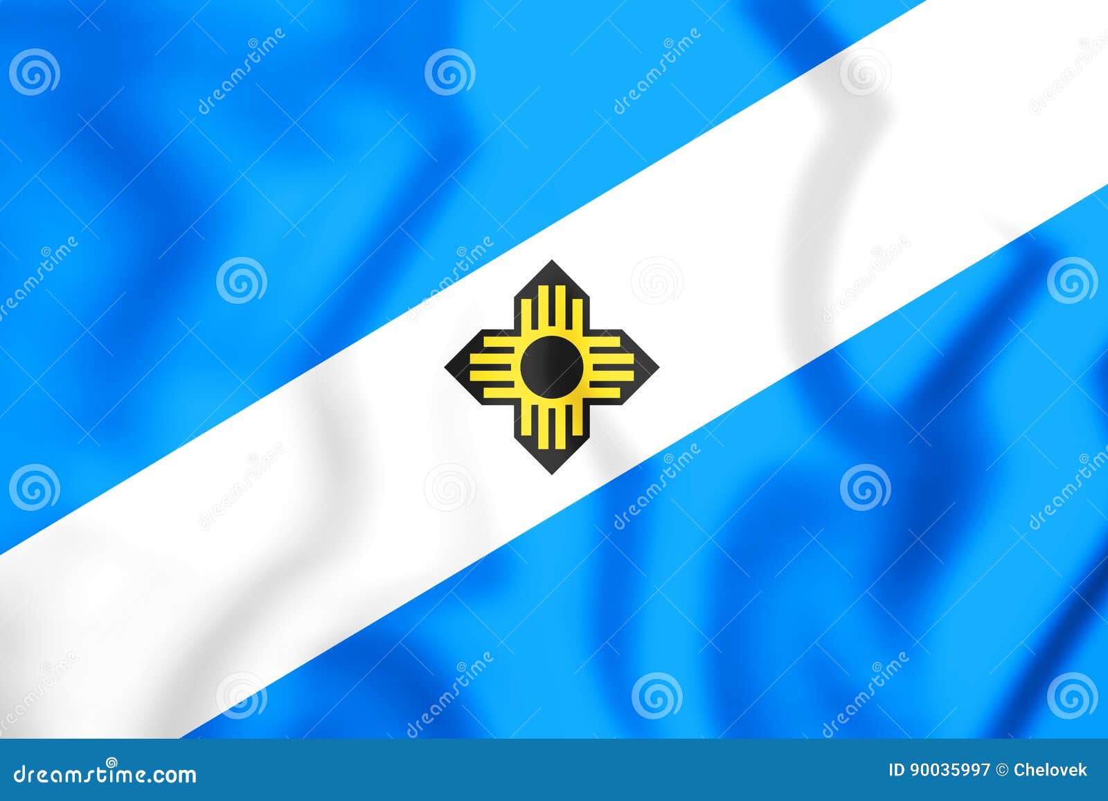 Flag of Madison Wisconsin, USA. 3D Illustration Stock Illustration ...