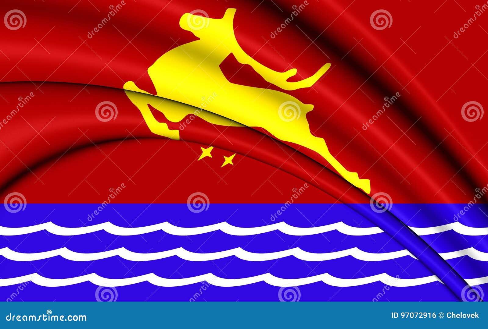 Flag of Magadan, Russia. stock illustration. Illustration of ...
