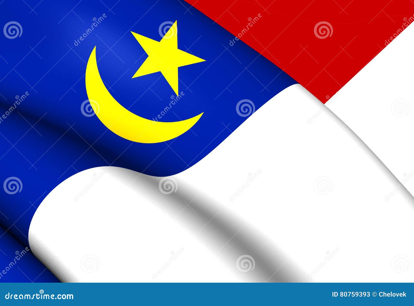 Flag of Malacca, Malaysia. stock illustration. Illustration of ...