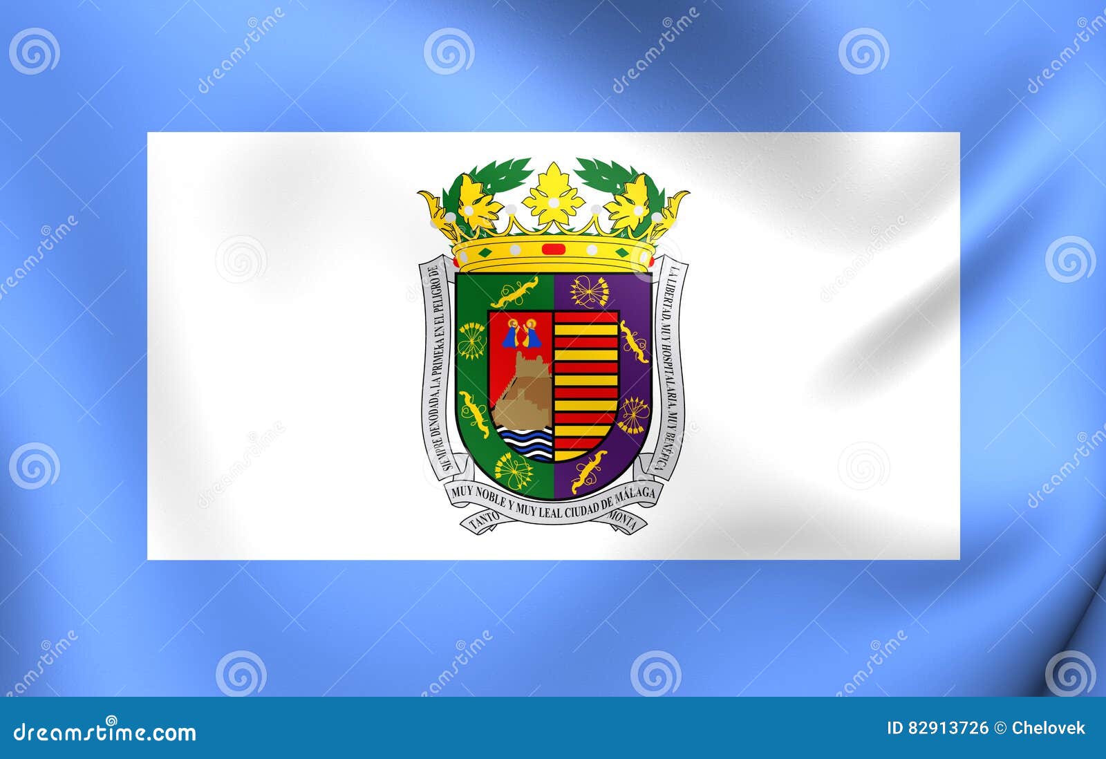 Flag of Malaga Province, Spain. Stock Illustration - Illustration of ...