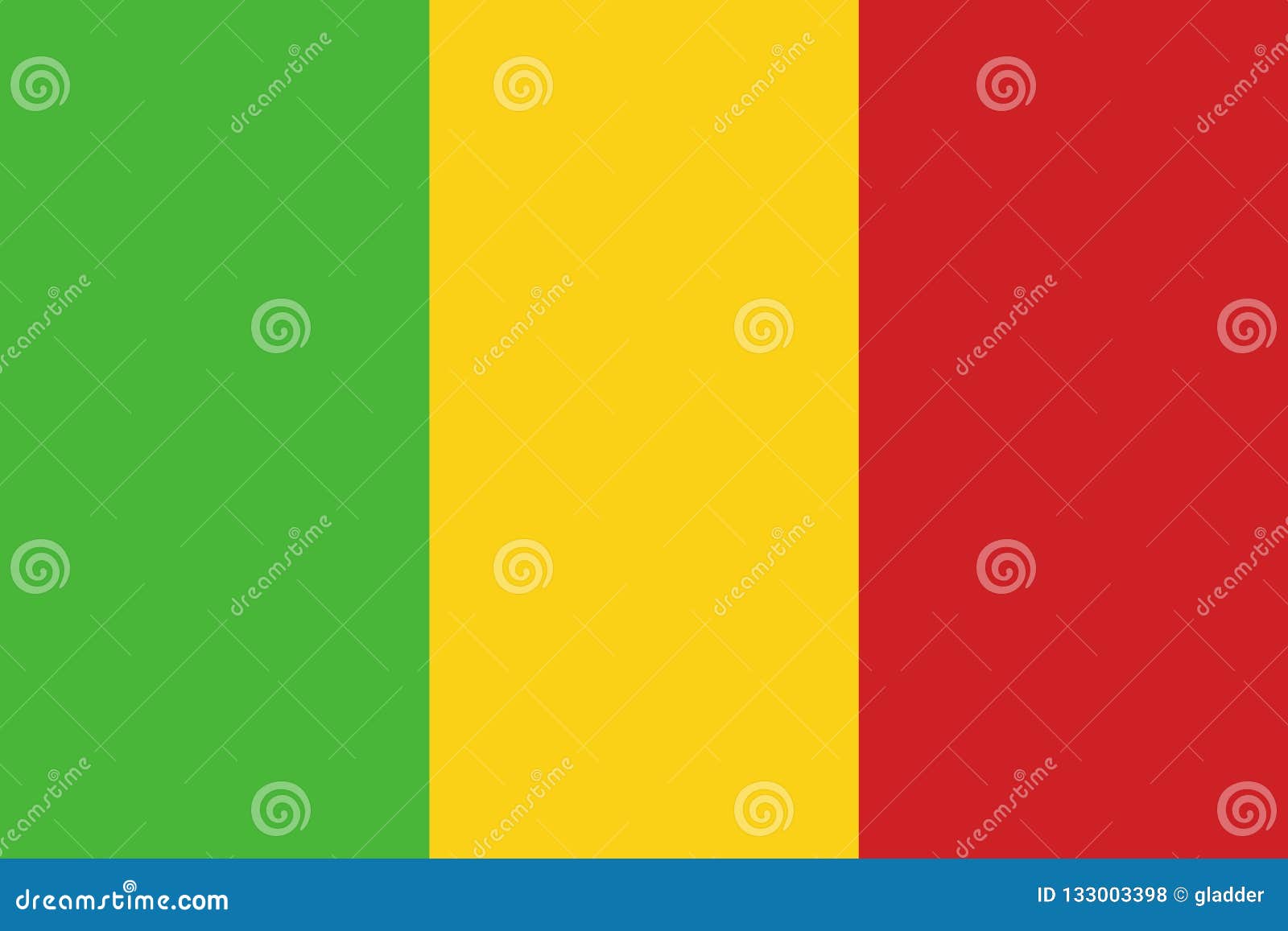 Flag of Mali in Official Rate and Colors Vector Stock Illustration ...