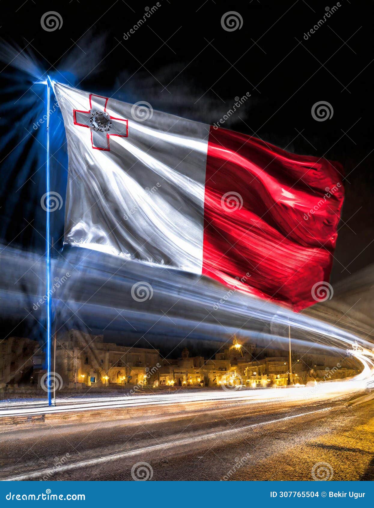 Flag of Malta stock illustration. Illustration of ensign - 307765504