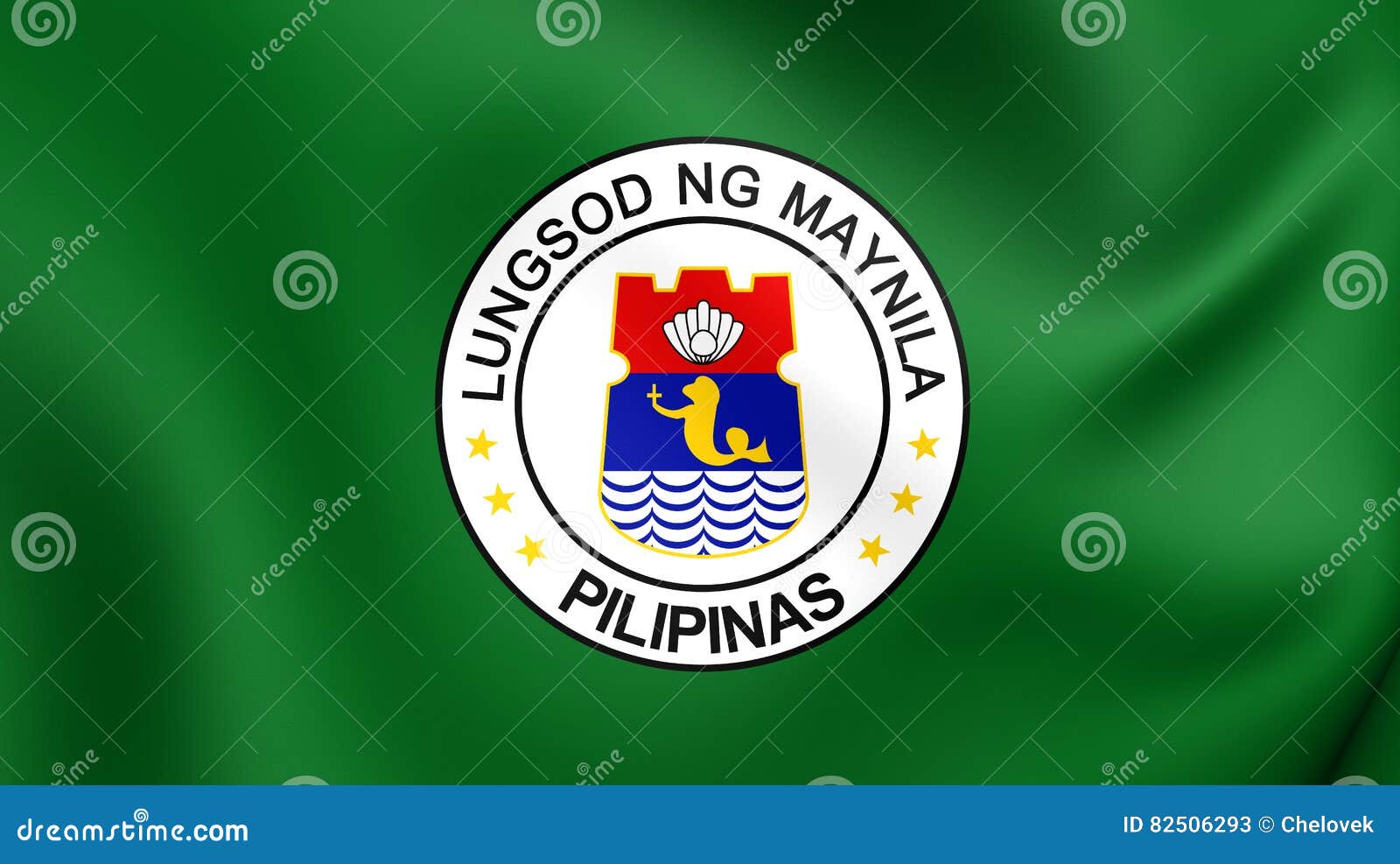 Flag of Manila, Philippines. Stock Illustration - Illustration of city ...