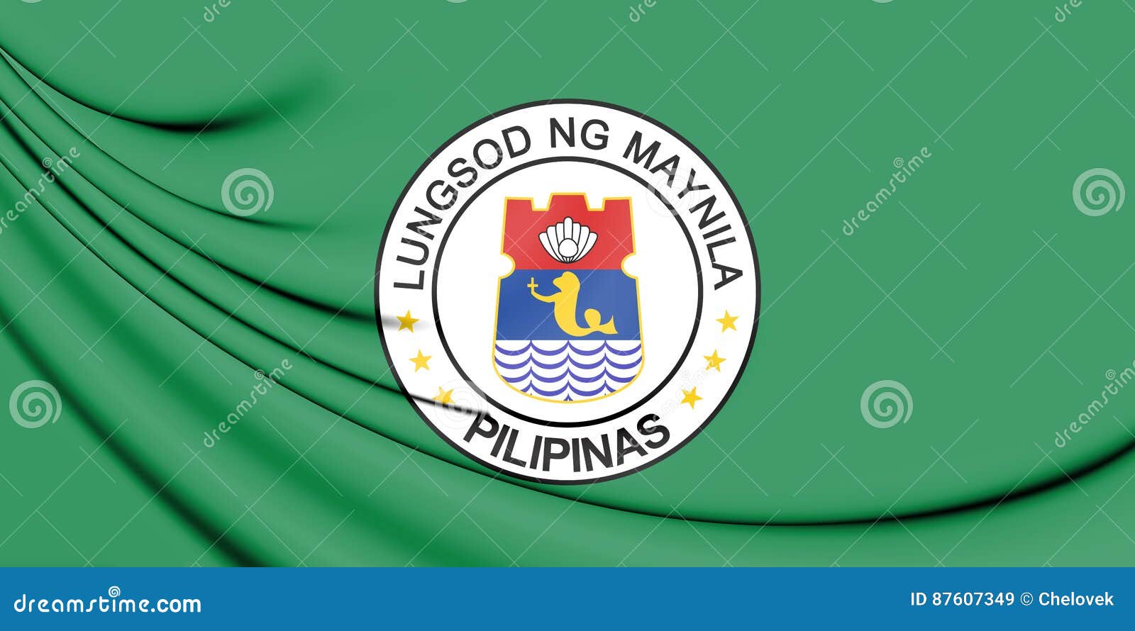 Flag of Manila, Philippines. Stock Illustration - Illustration of ...