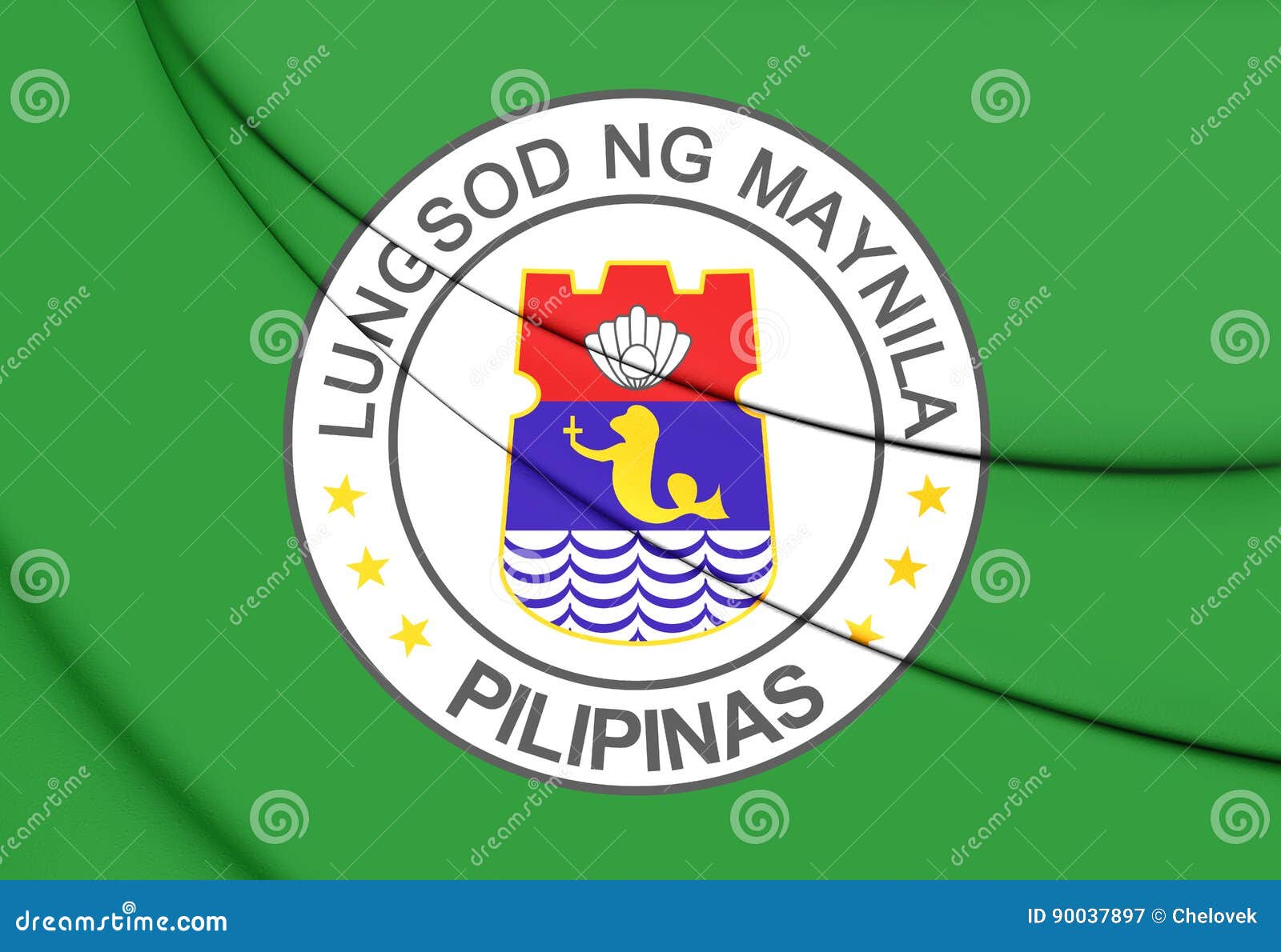 Flag of Manila, Philippines. Stock Illustration - Illustration of three ...