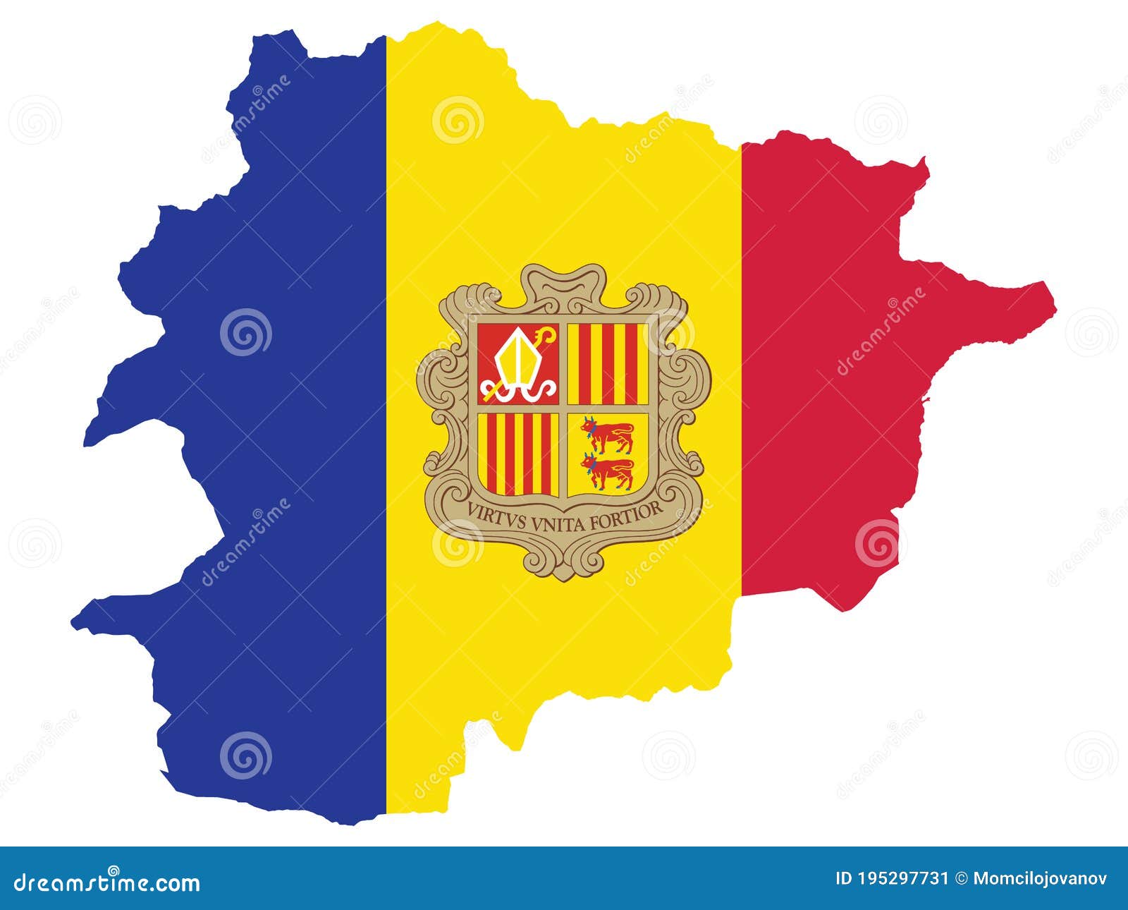 Flag Map of Andorra stock vector. Illustration of vector - 195297731