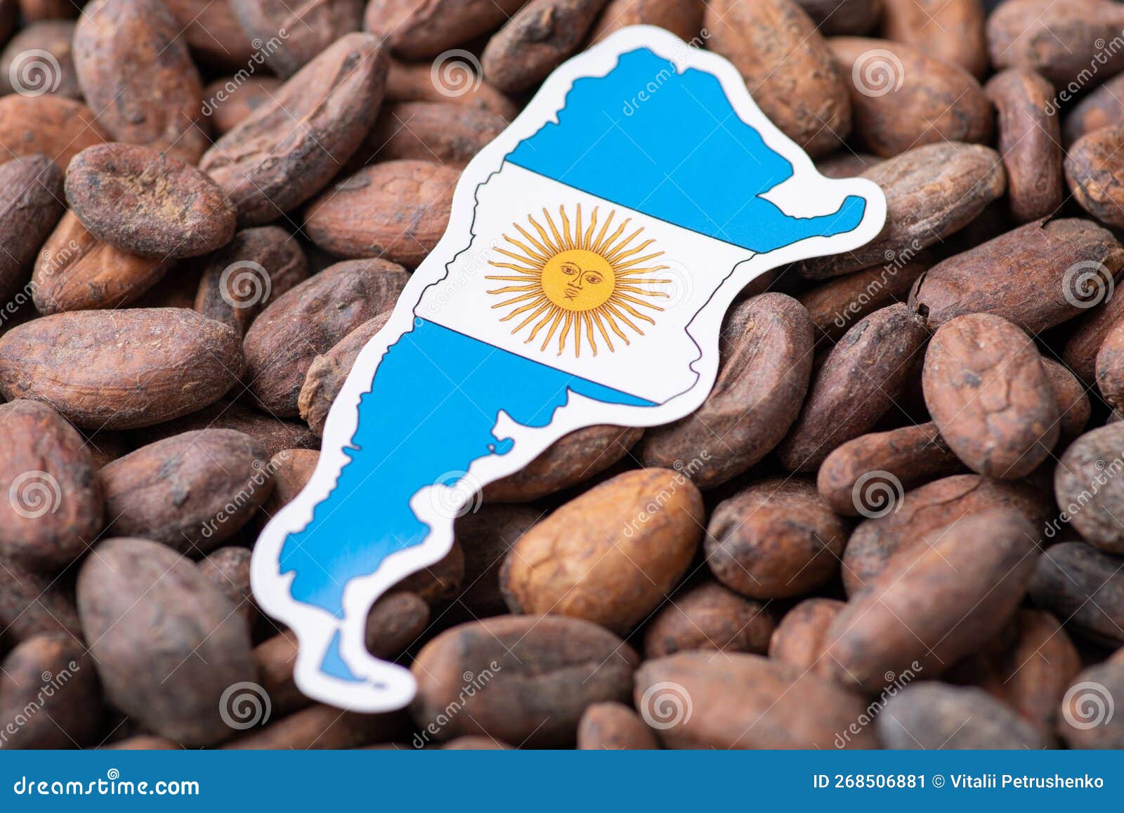 Flag and Map of Argentina on Cocoa Beans Stock Image - Image of cocoa ...