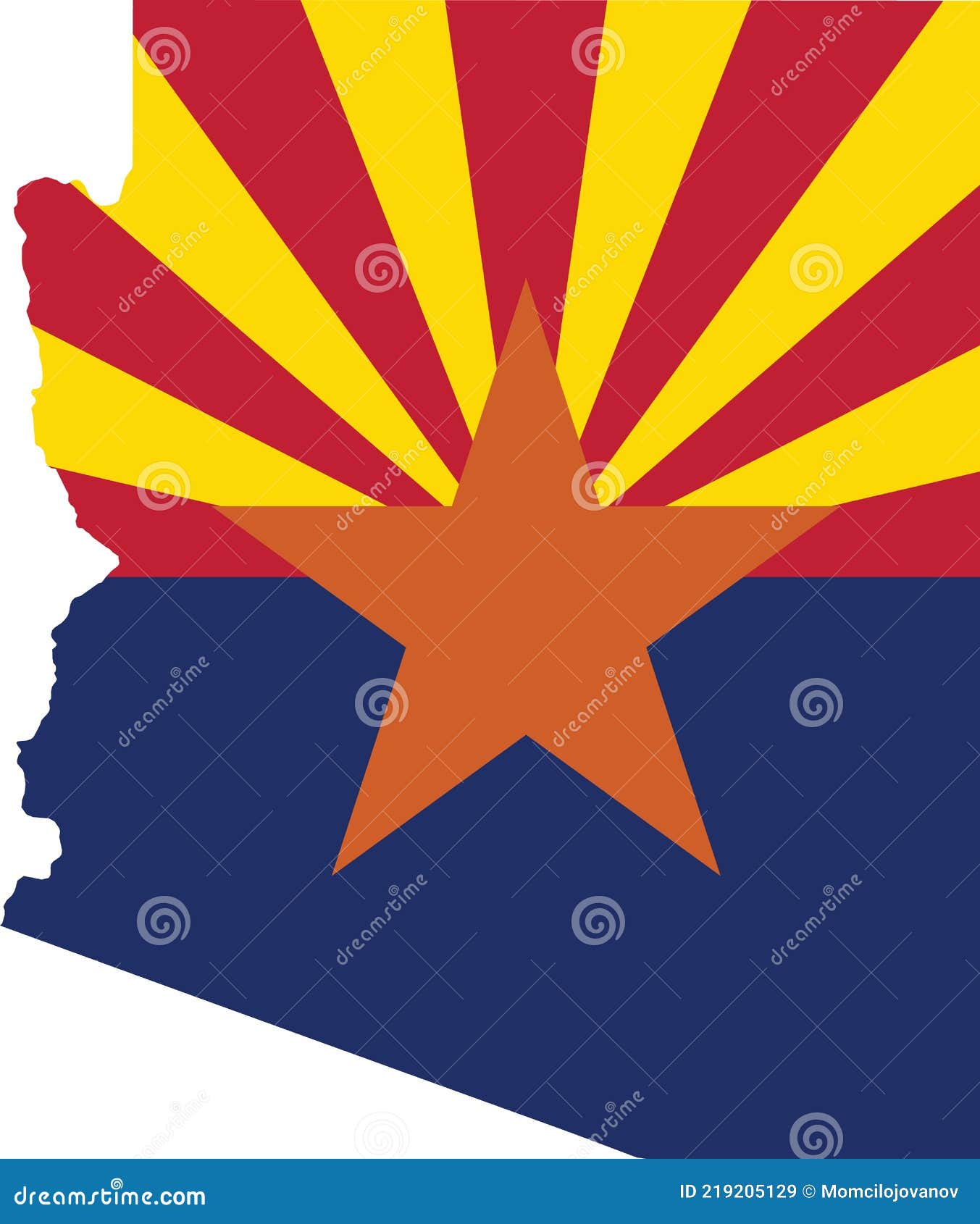 Flag map of Arizona, USA stock vector. Illustration of insignia - 219205129