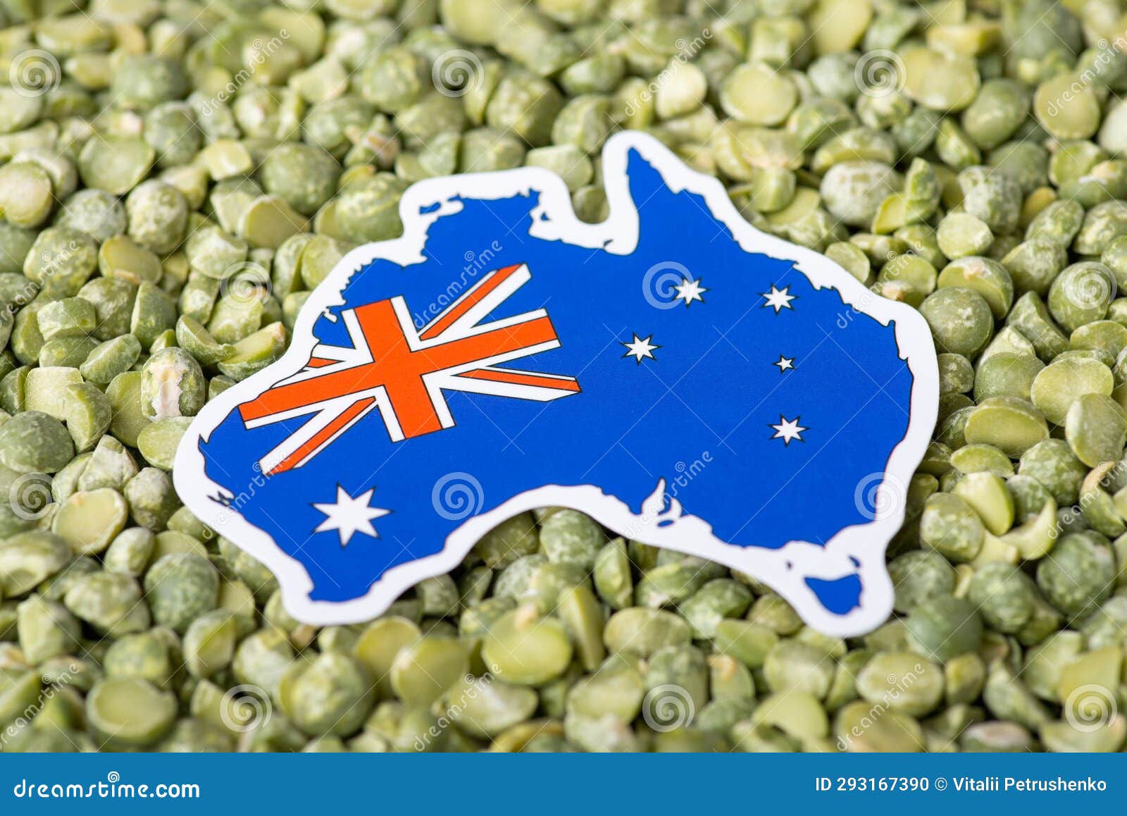 Flag and Map of Australia in Green Pea Stock Photo - Image of legume ...