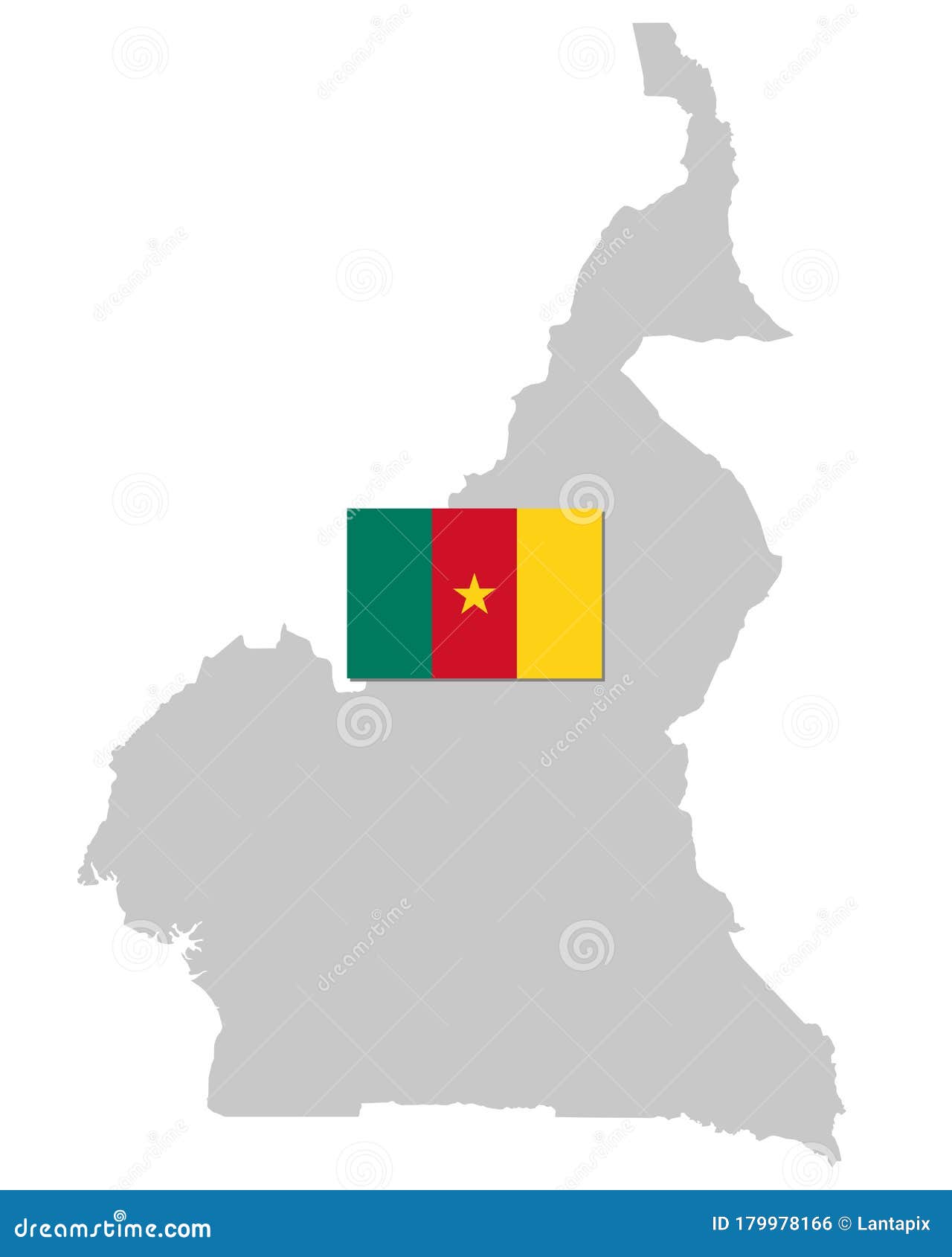 Flag and map of Cameroon stock vector. Illustration of ensign - 179978166