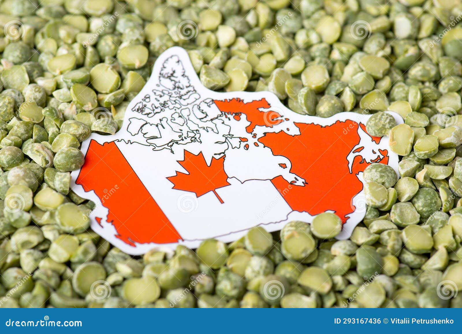 Flag and Map of Canada in Green Pea Stock Photo - Image of ripe, grow ...