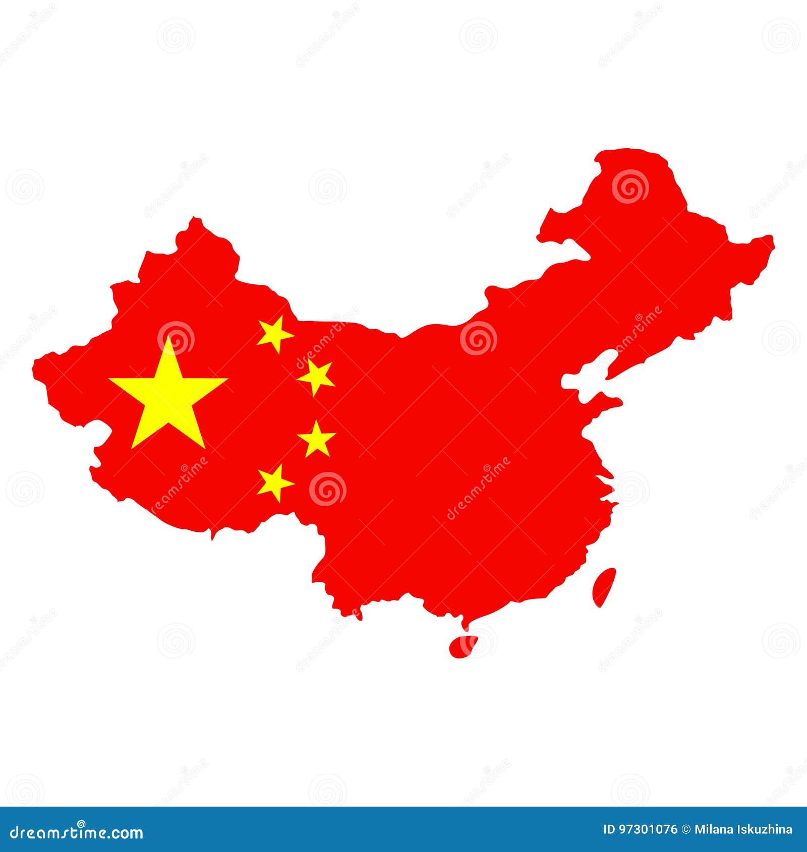 Flag map China stock vector. Illustration of country - 97301076