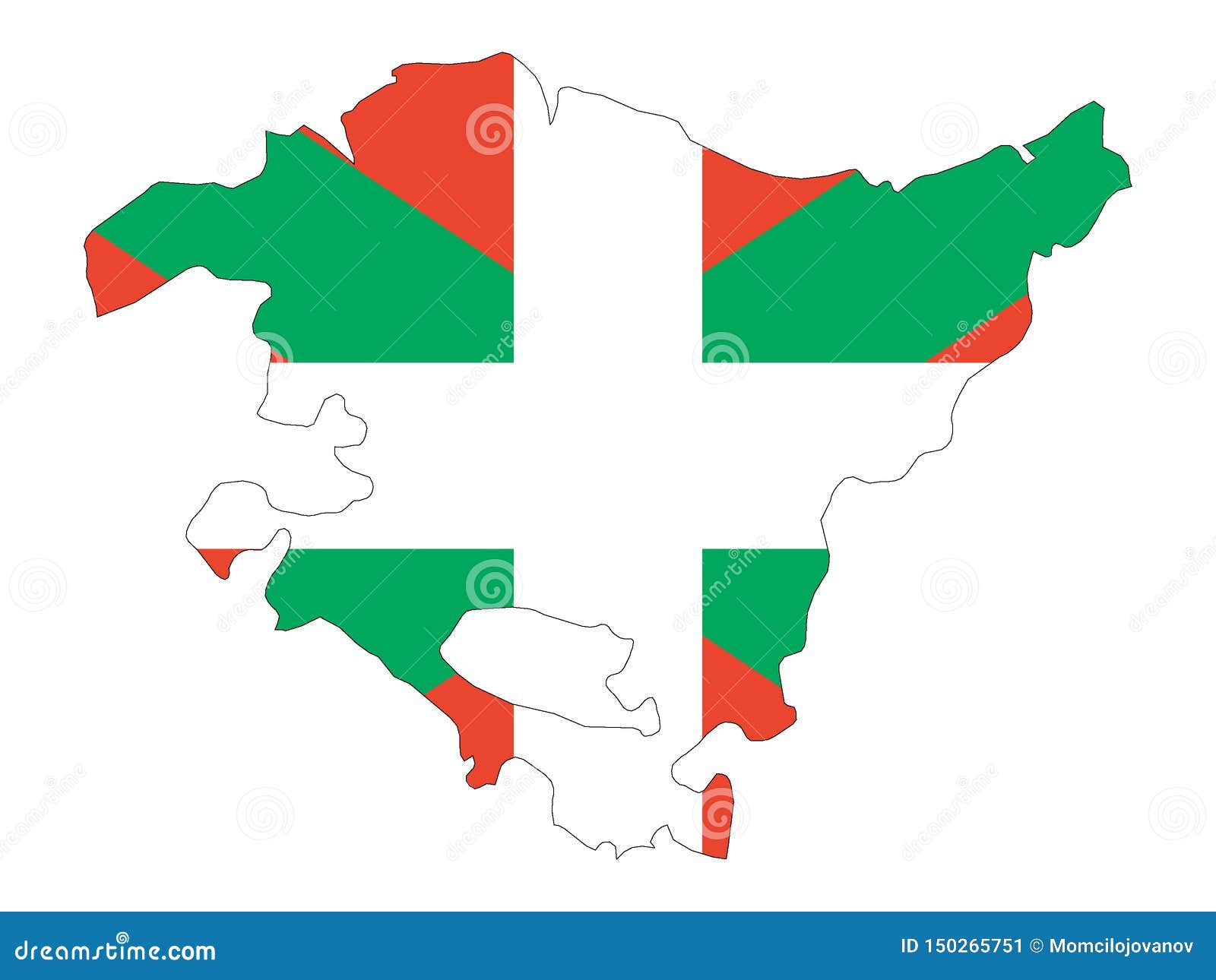 Flag and Map Combined of the Spanish Autonomous Community of Basque ...