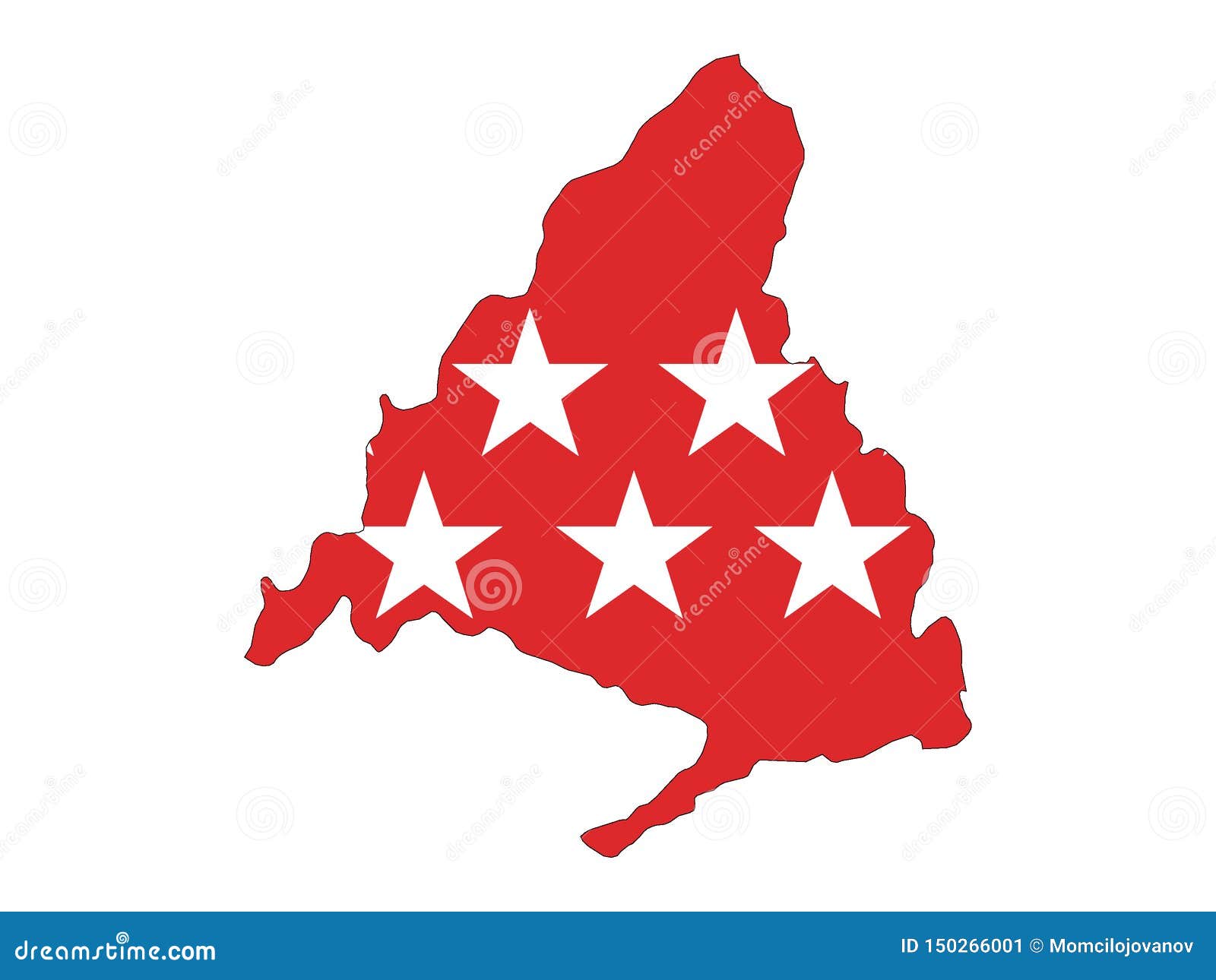 Flag and Map Combined of the Spanish Autonomous Community of Madrid ...