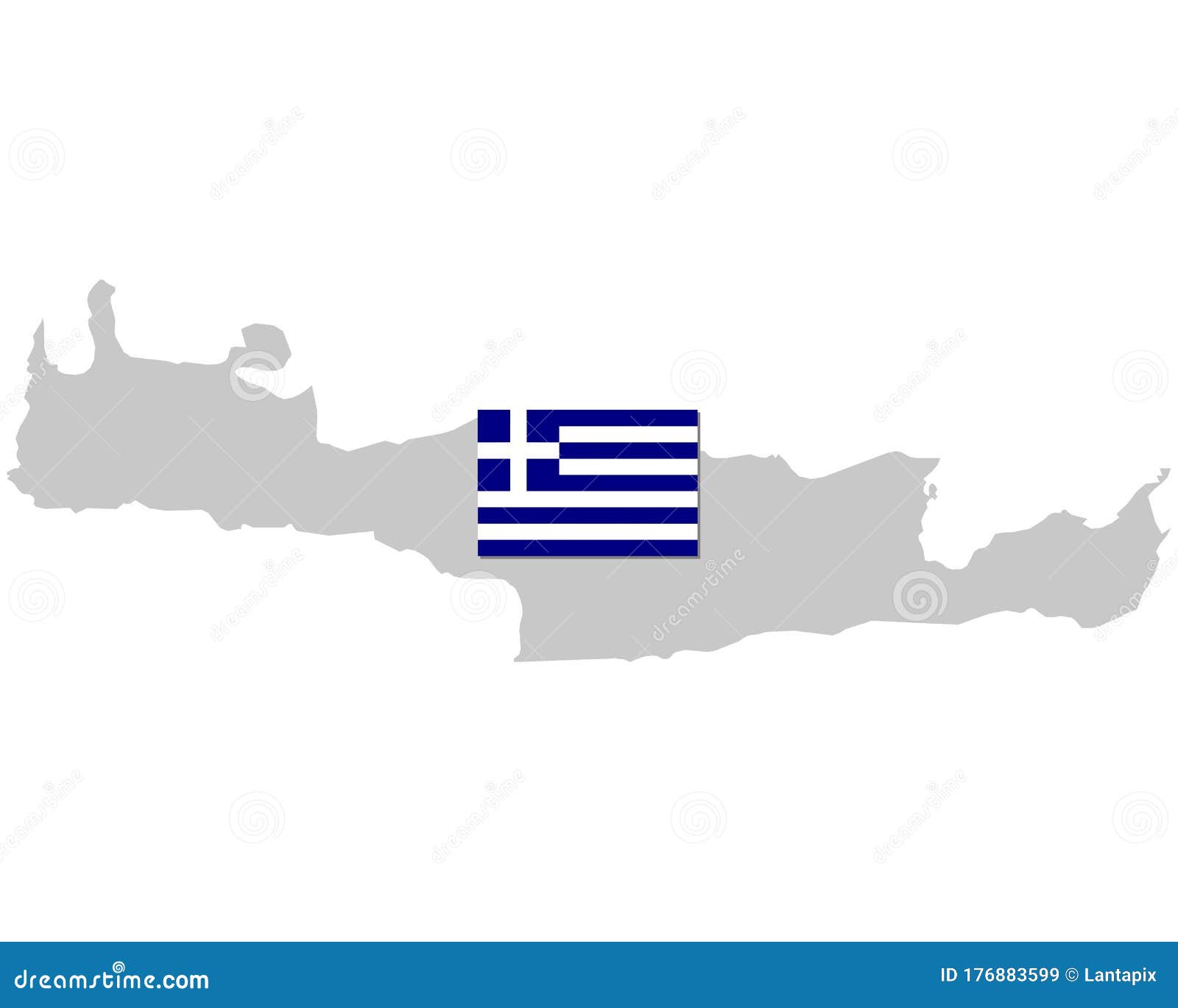 Flag and map of Crete stock vector. Illustration of marketing - 176883599