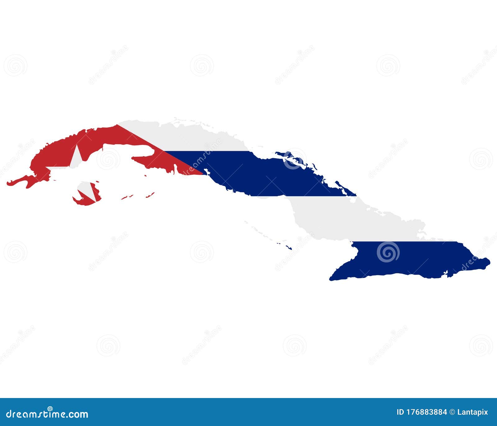 Flag in map of Cuba stock vector. Illustration of sign - 176883884