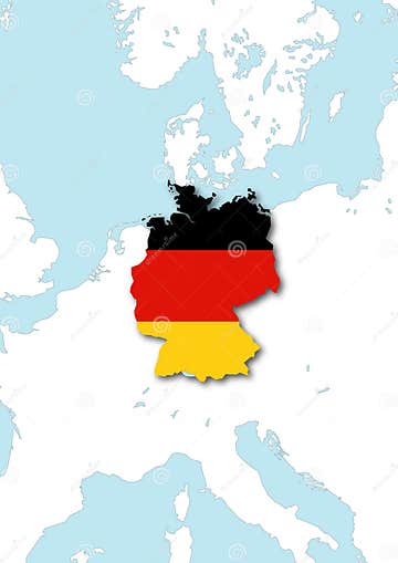 The Flag and Map of Germany Stock Illustration - Illustration of ...