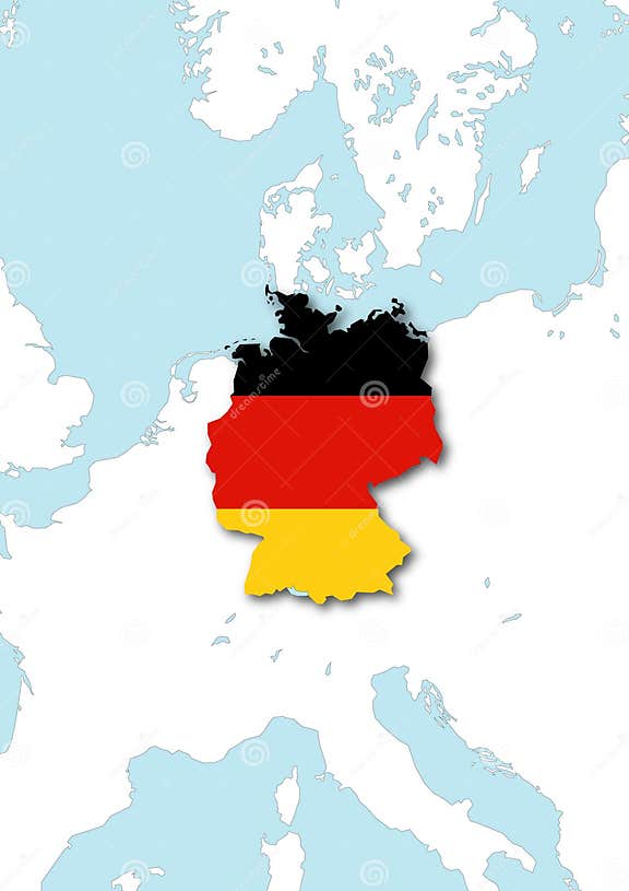 The Flag and Map of Germany Stock Illustration - Illustration of ...