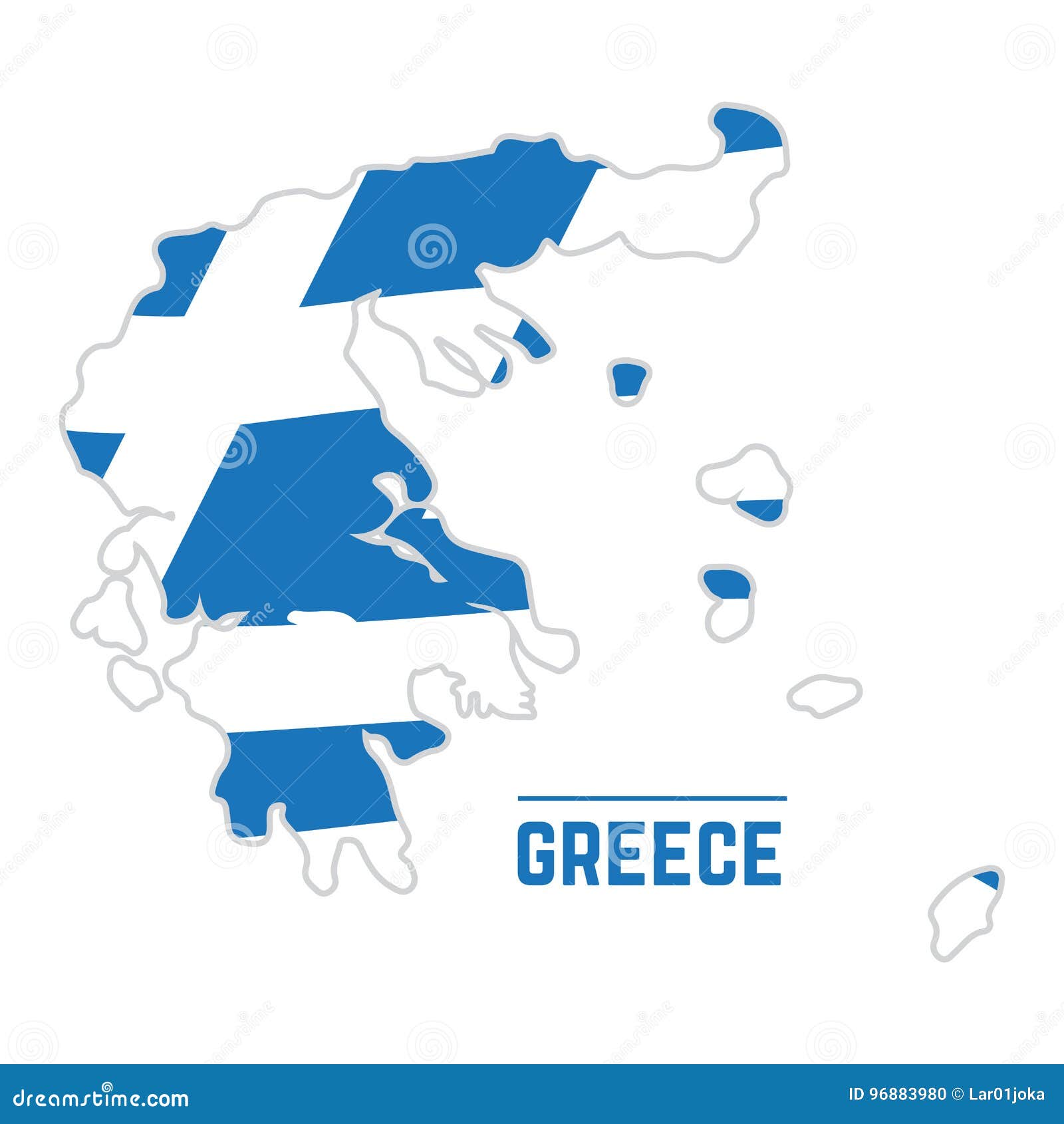 Flag and map of Greece stock vector. Illustration of style - 96883980