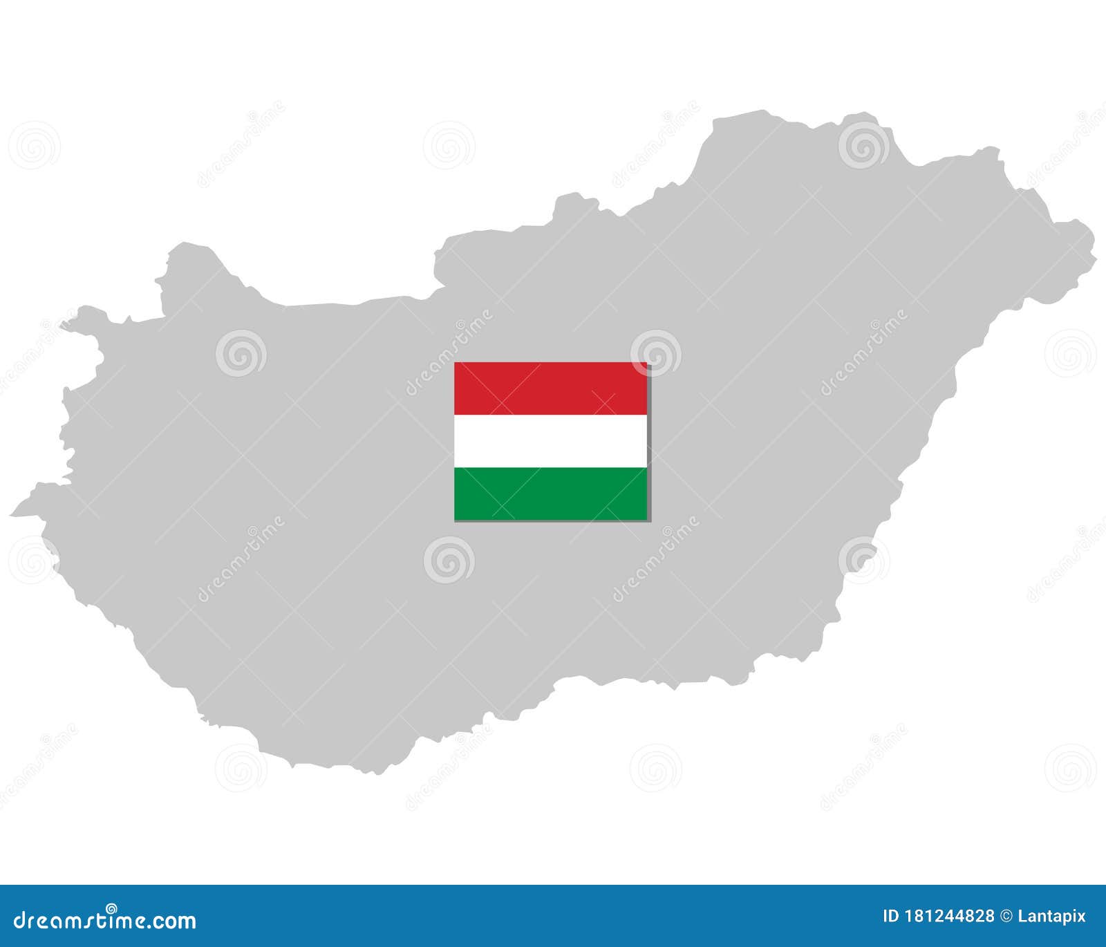 Flag and map of Hungary stock vector. Illustration of icon - 181244828
