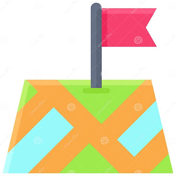 Flag on Map Icon, Location Map and Navigation Vector Stock Vector ...