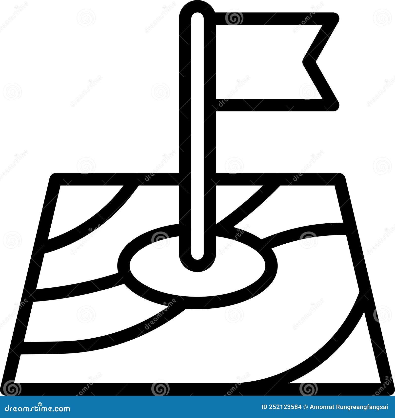 Flag on Map Icon, Location Map and Navigation Vector Stock Vector ...