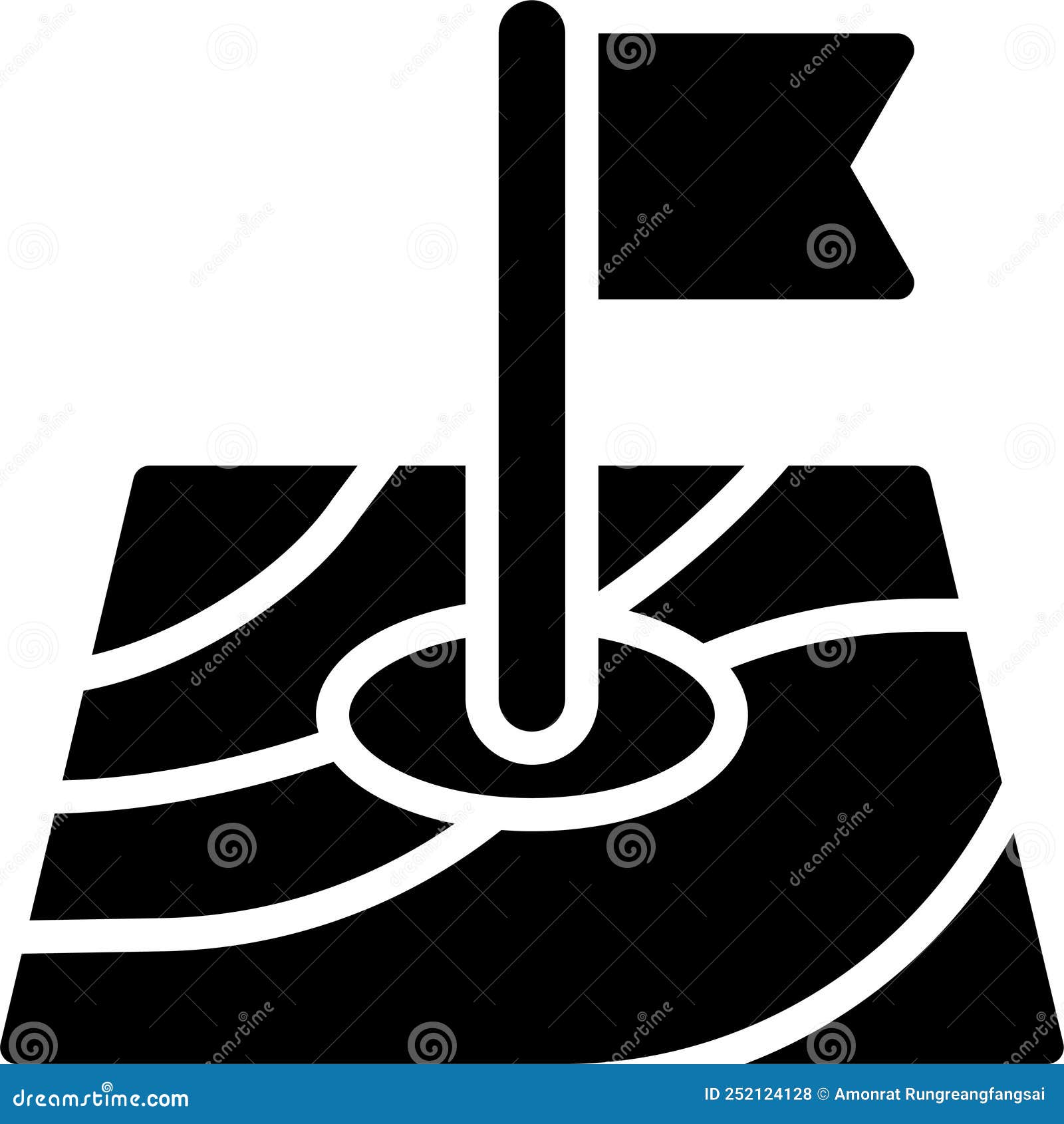 Flag on Map Icon, Location Map and Navigation Vector Stock Vector ...
