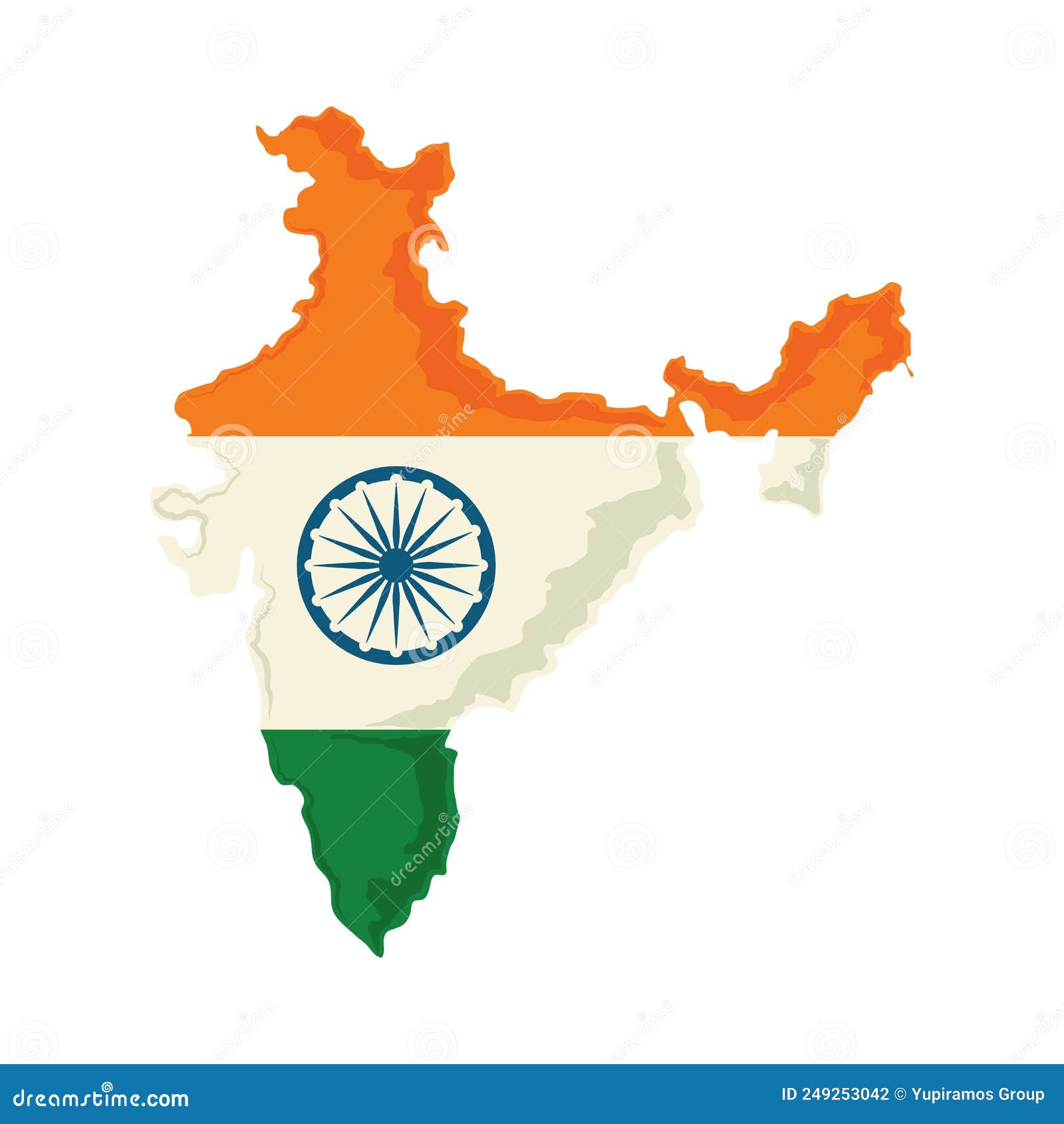 Flag and map india stock vector. Illustration of stylized - 249253042