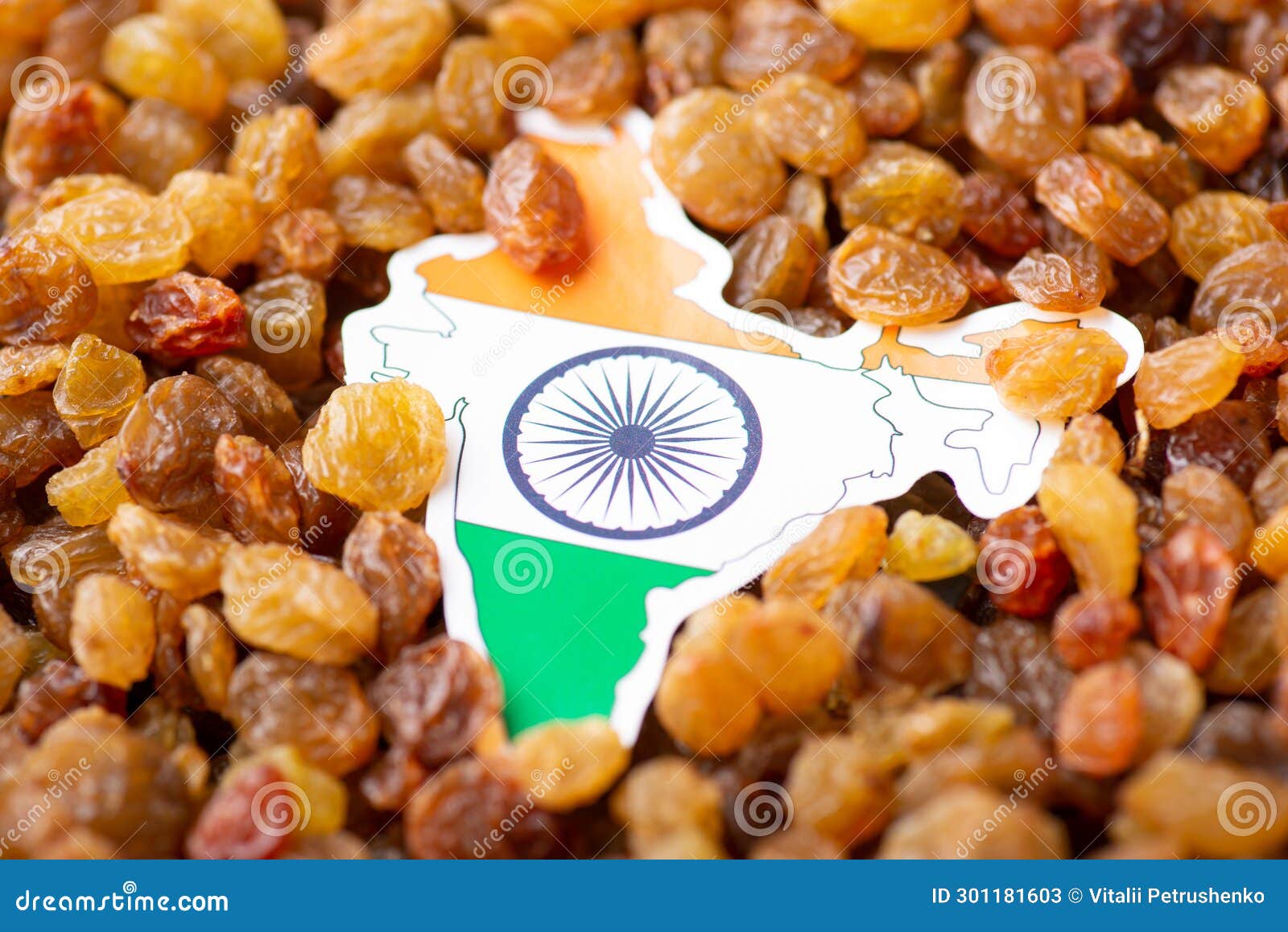 Flag and Map of India on Raisins Stock Image - Image of macro ...