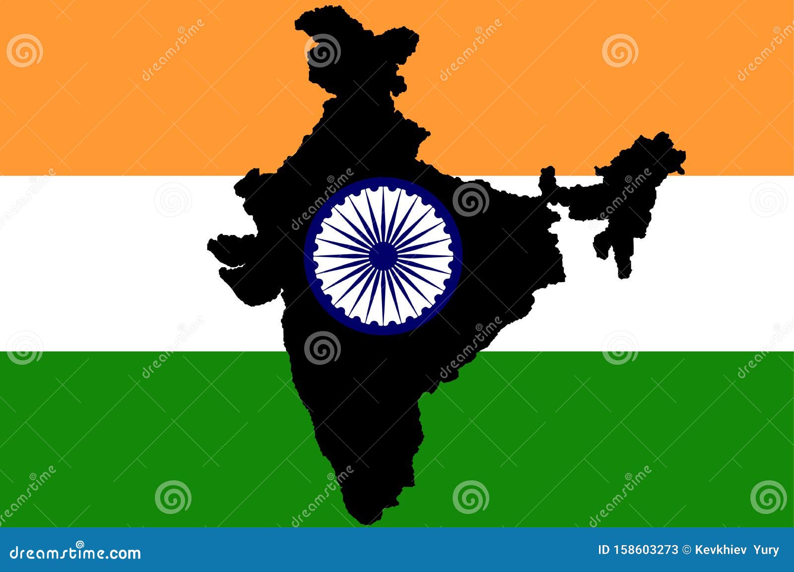 Flag Map of India Vector Illustration Stock Vector - Illustration of ...