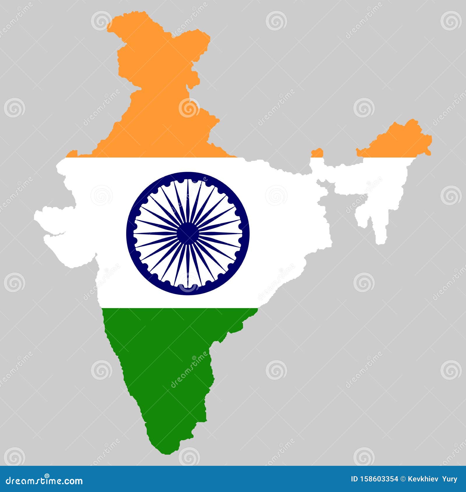 Flag Map of India Vector Illustration Stock Vector - Illustration of ...