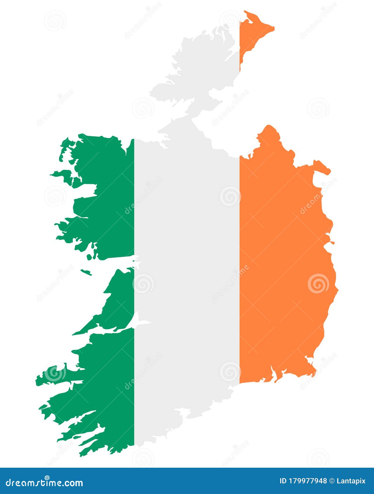 Flag in map of Ireland stock vector. Illustration of colors - 179977948