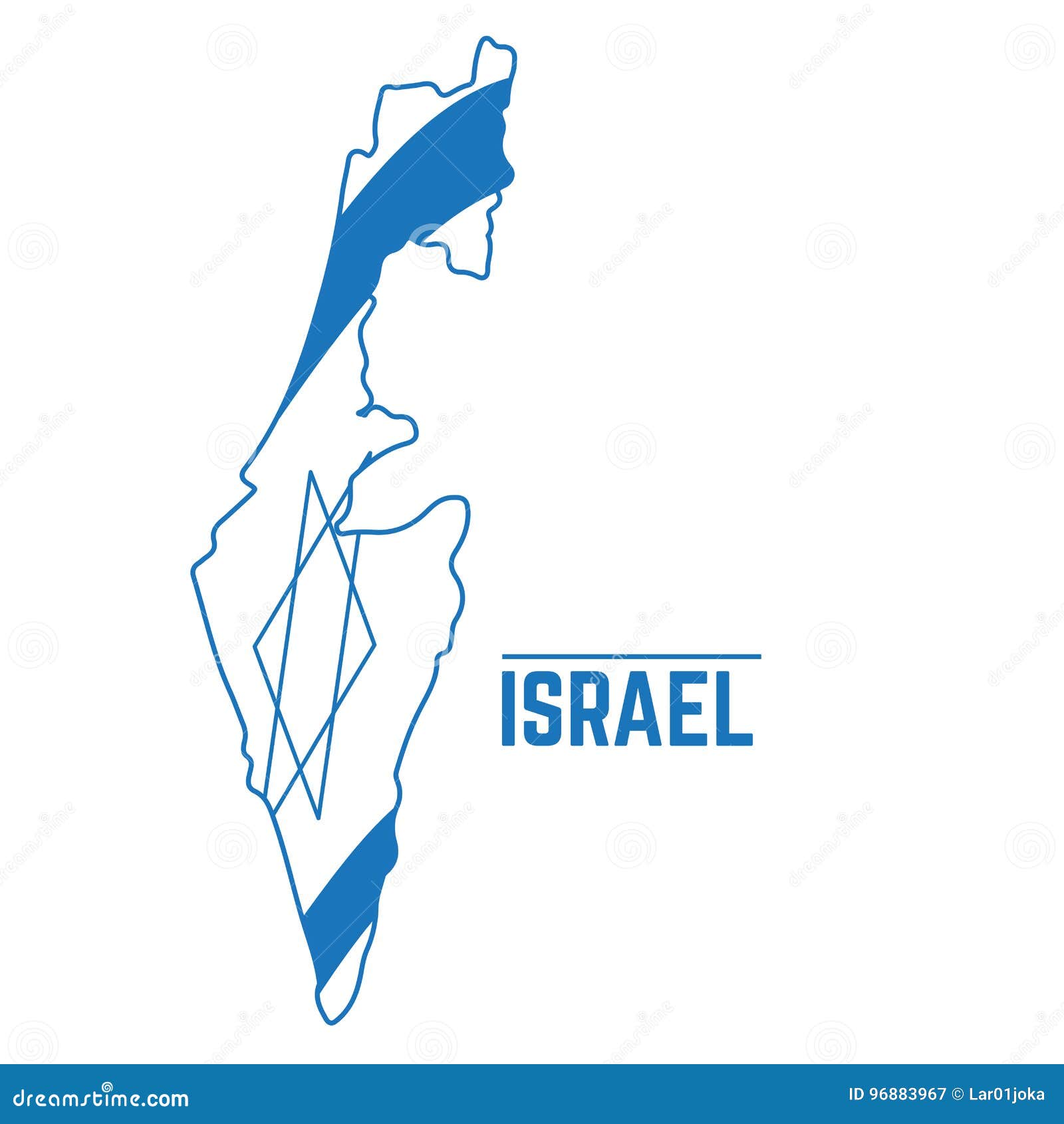 Flag and map of Israel stock vector. Illustration of national - 96883967